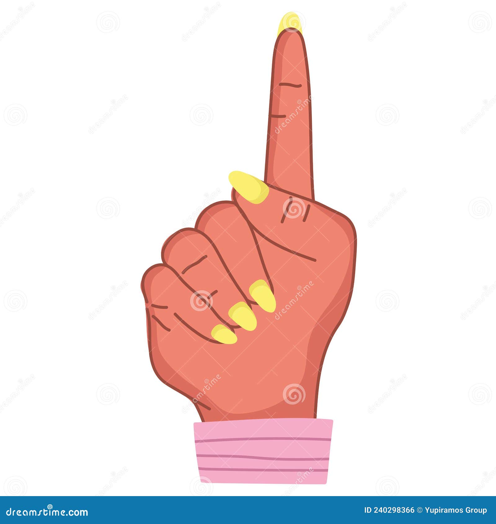 Hand raised finger stock vector. Illustration of design - 240298366