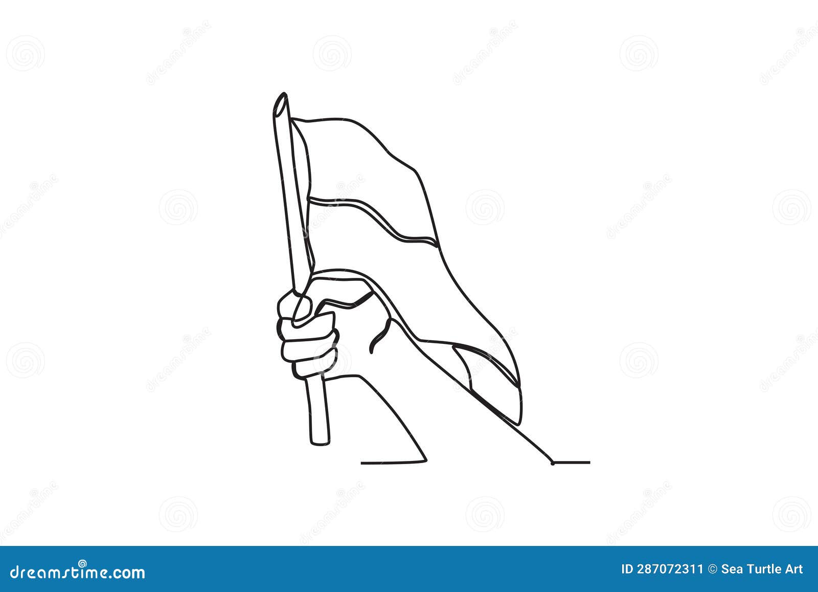 A hand raised the flag stock vector. Illustration of youth - 287072311