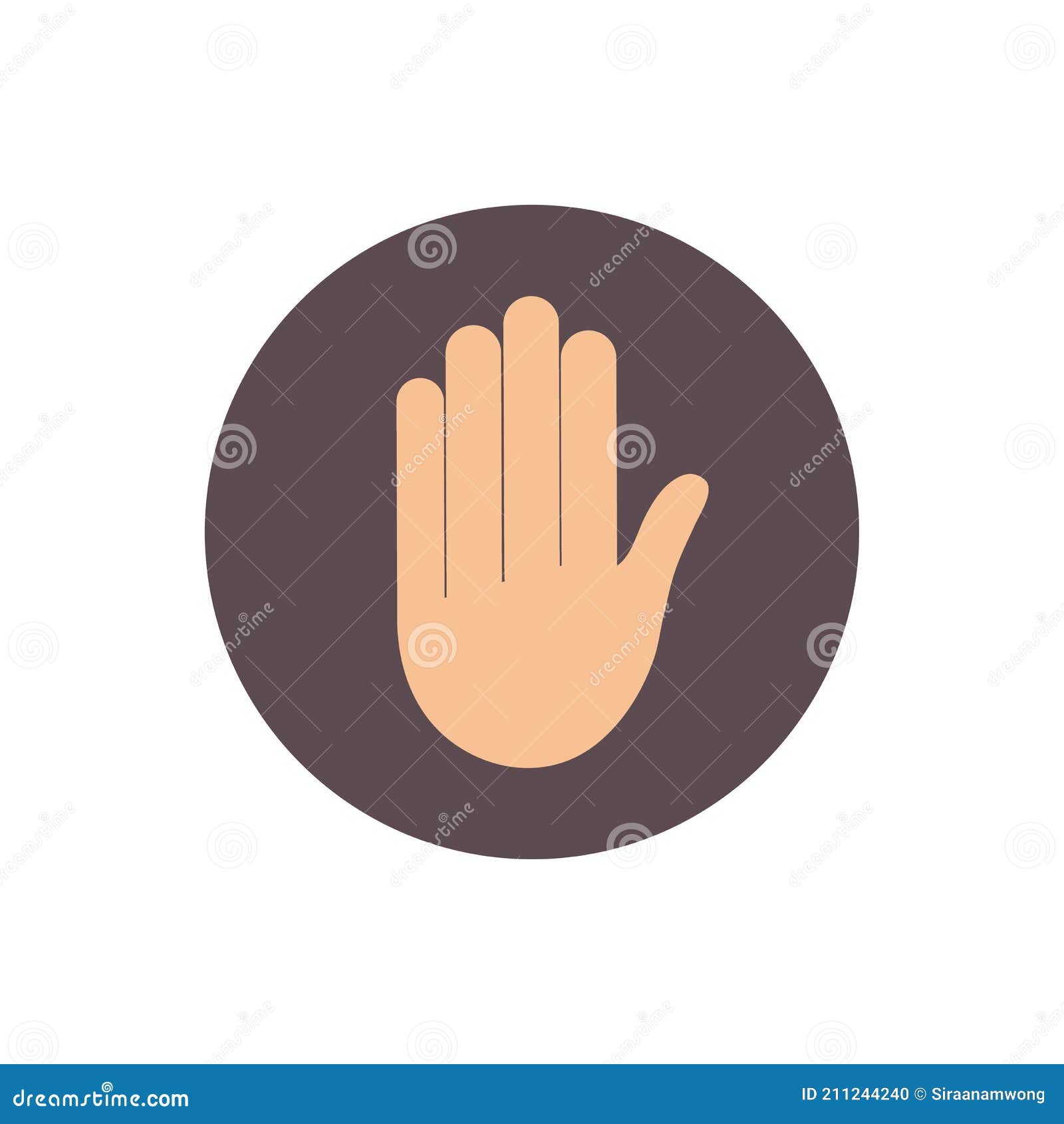 Hand raised icon stock vector. Illustration of cartoon - 211244240