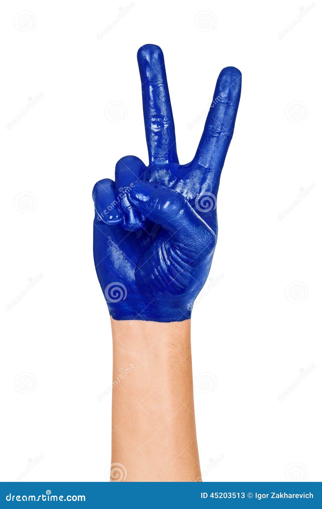 Hand with a Raised Index Finger, Painted Stock Image - Image of hand ...