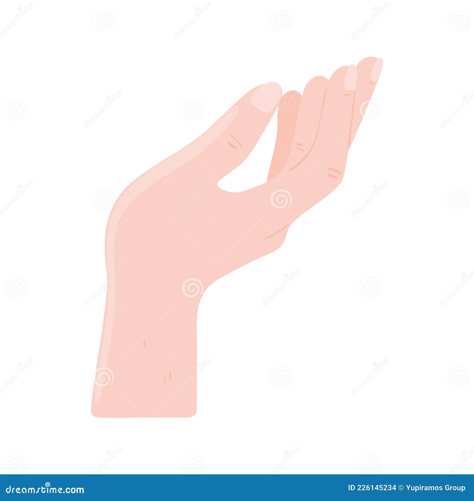 Hand raised open stock vector. Illustration of finger - 226145234