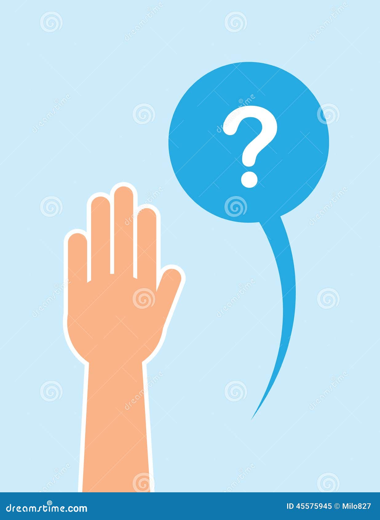 Hand Raised Question Bubble Stock Vector - Illustration of student ...