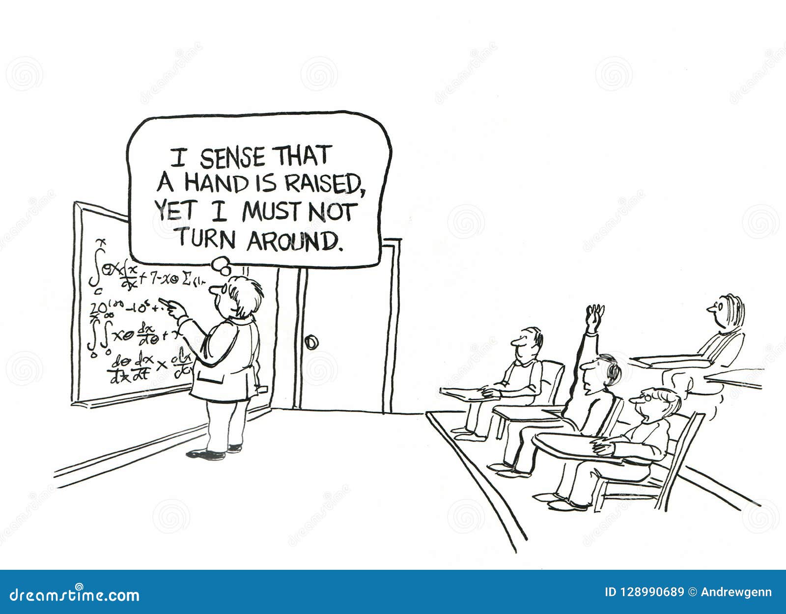 Hand Raised but Teacher Ignores Stock Illustration - Illustration of ...