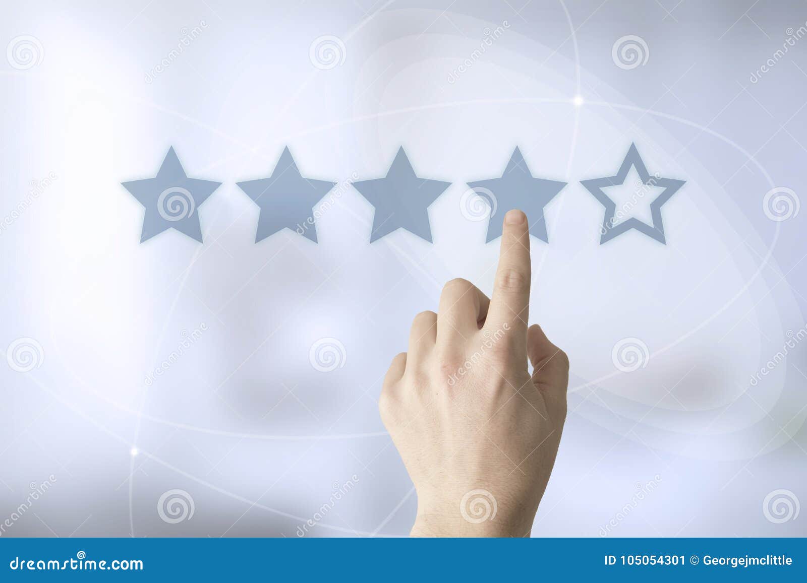 Hand rating 3 star stock image. Image of success, management - 105054301