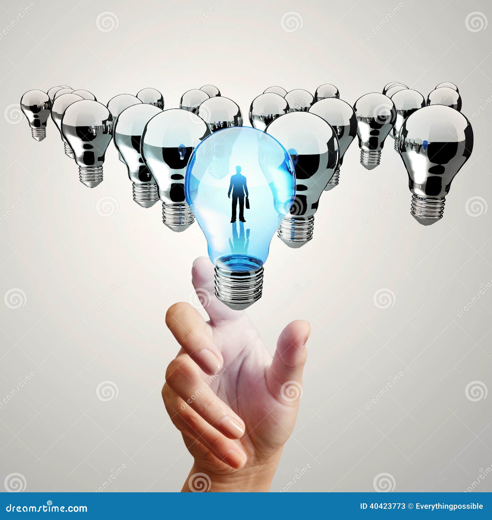 Hand Reach 3d Light Bulb of Leadership Stock Image - Image of idea ...