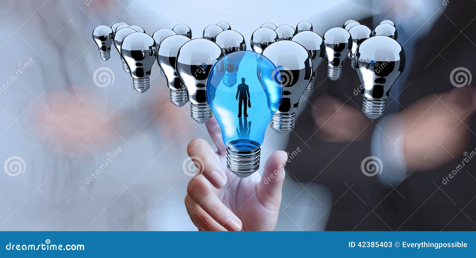 Hand Reach 3d Light Bulb of Leadership Stock Image - Image of lamp ...