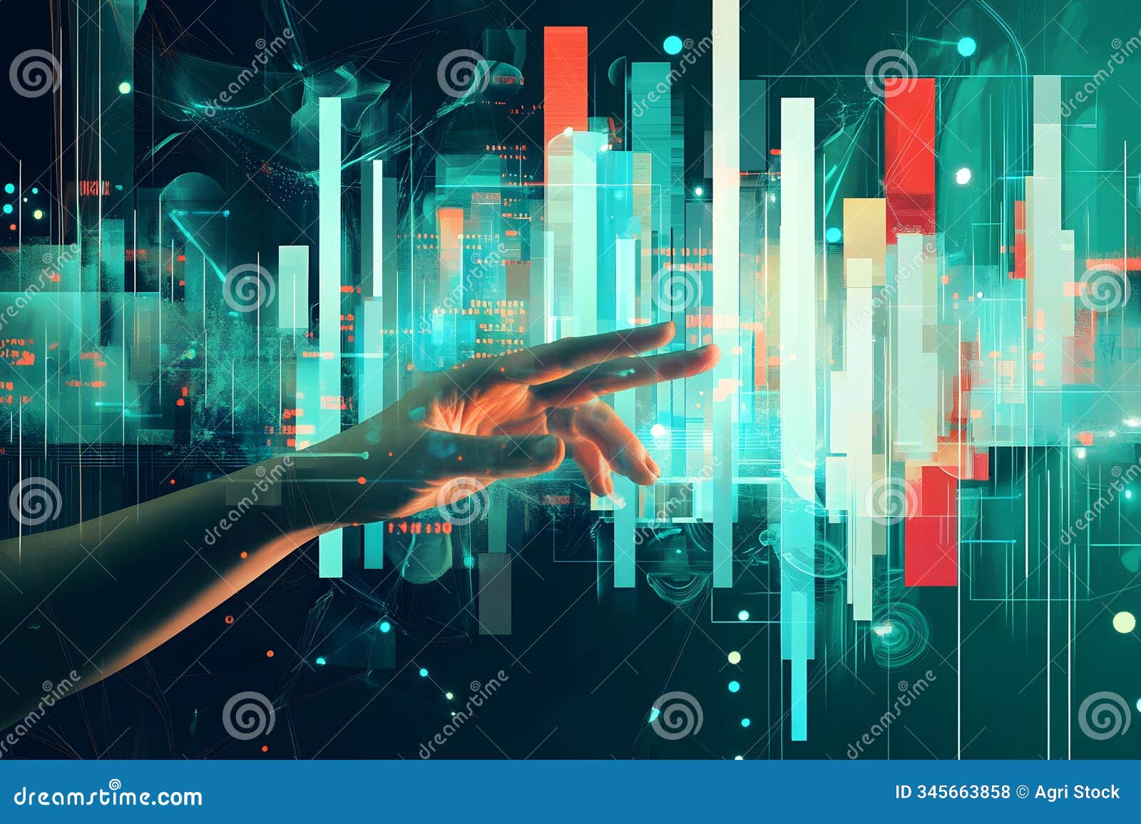 Hand Reaching through Abstract Geometric Structure Stock Illustration ...