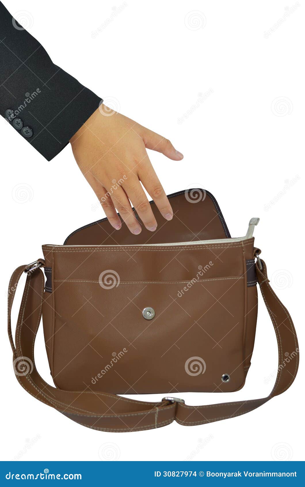 Hand Reaching into a Brown Bag Stock Photo - Image of colour ...