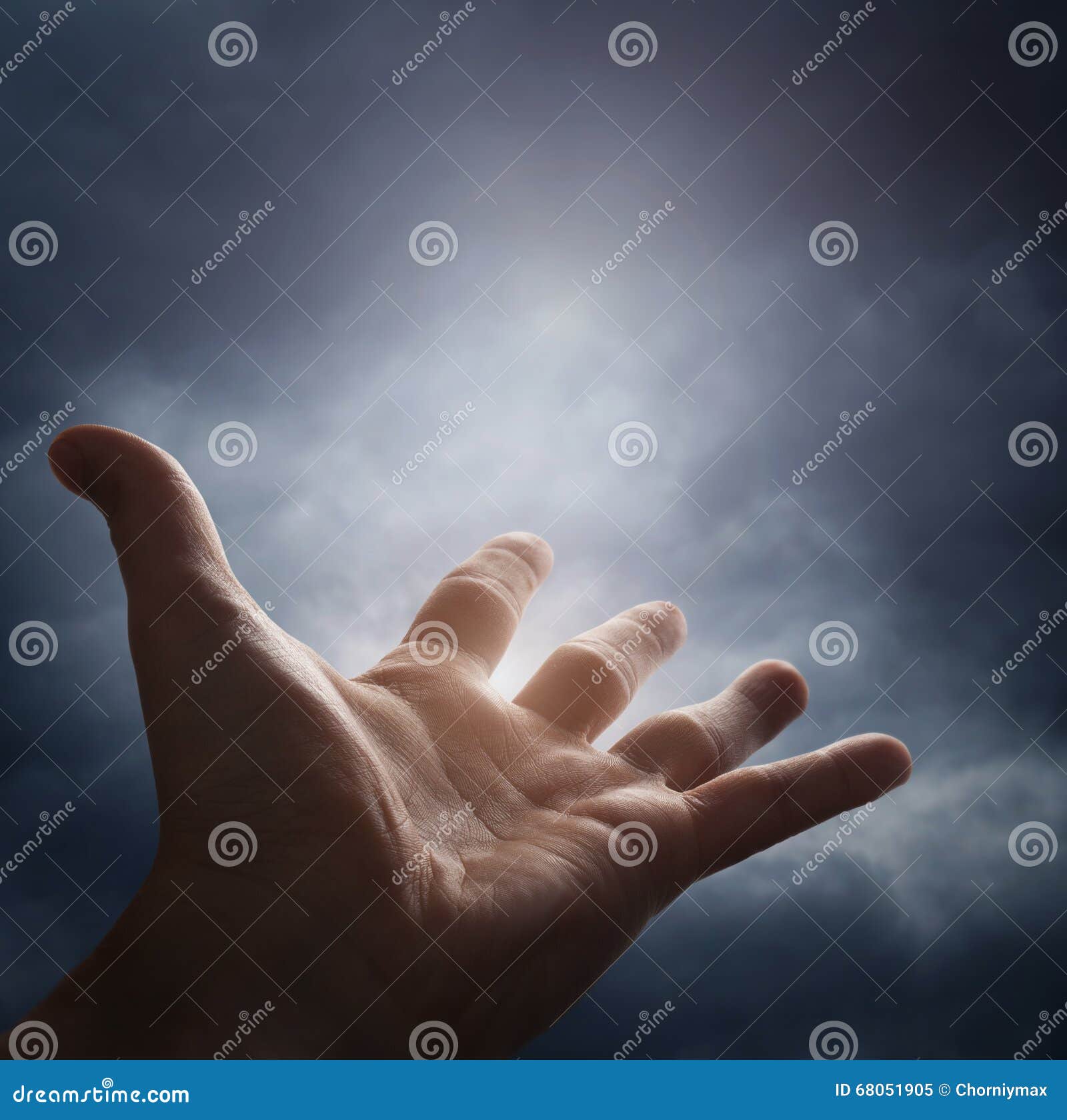 Hand Reaching for the Cloud Stock Image - Image of catholicism, nature ...