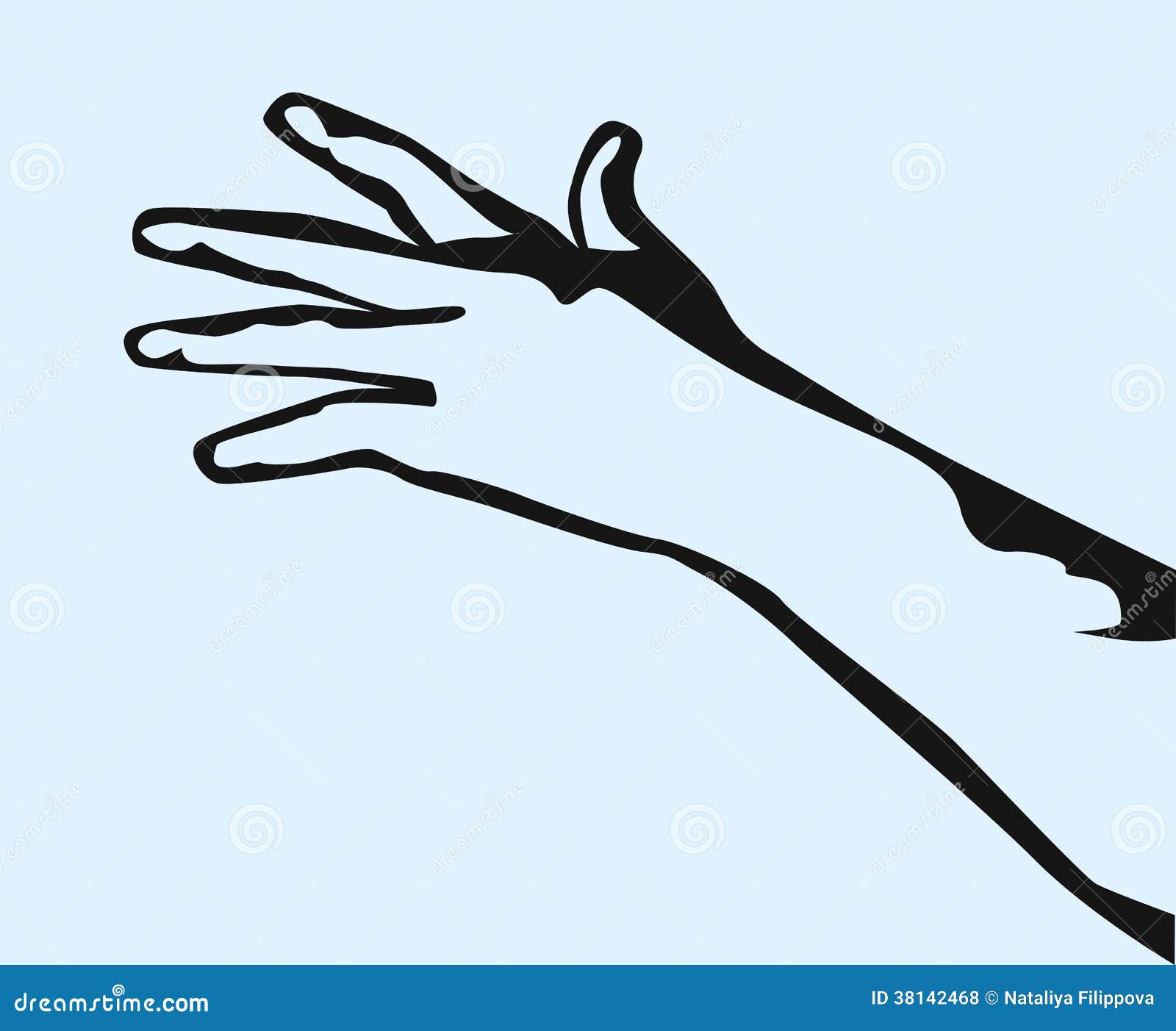 Hand reaching forward stock vector. Illustration of black - 38142468