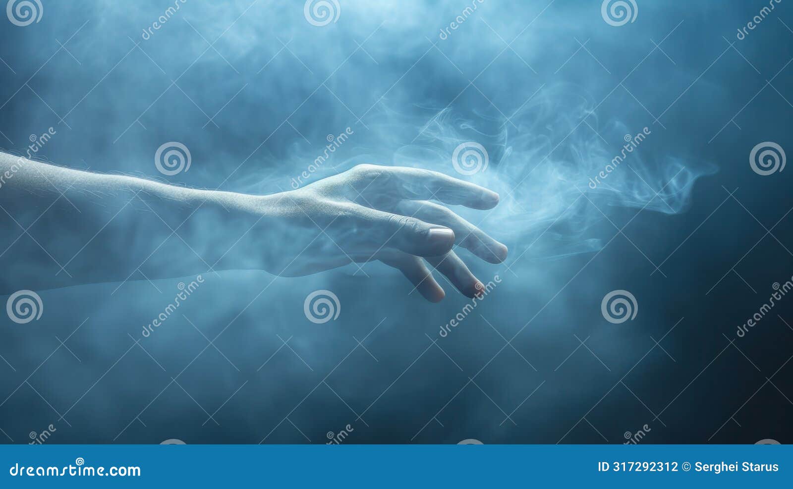 A Hand Reaching Out of a Cloud with Smoke Coming from it, AI Stock ...
