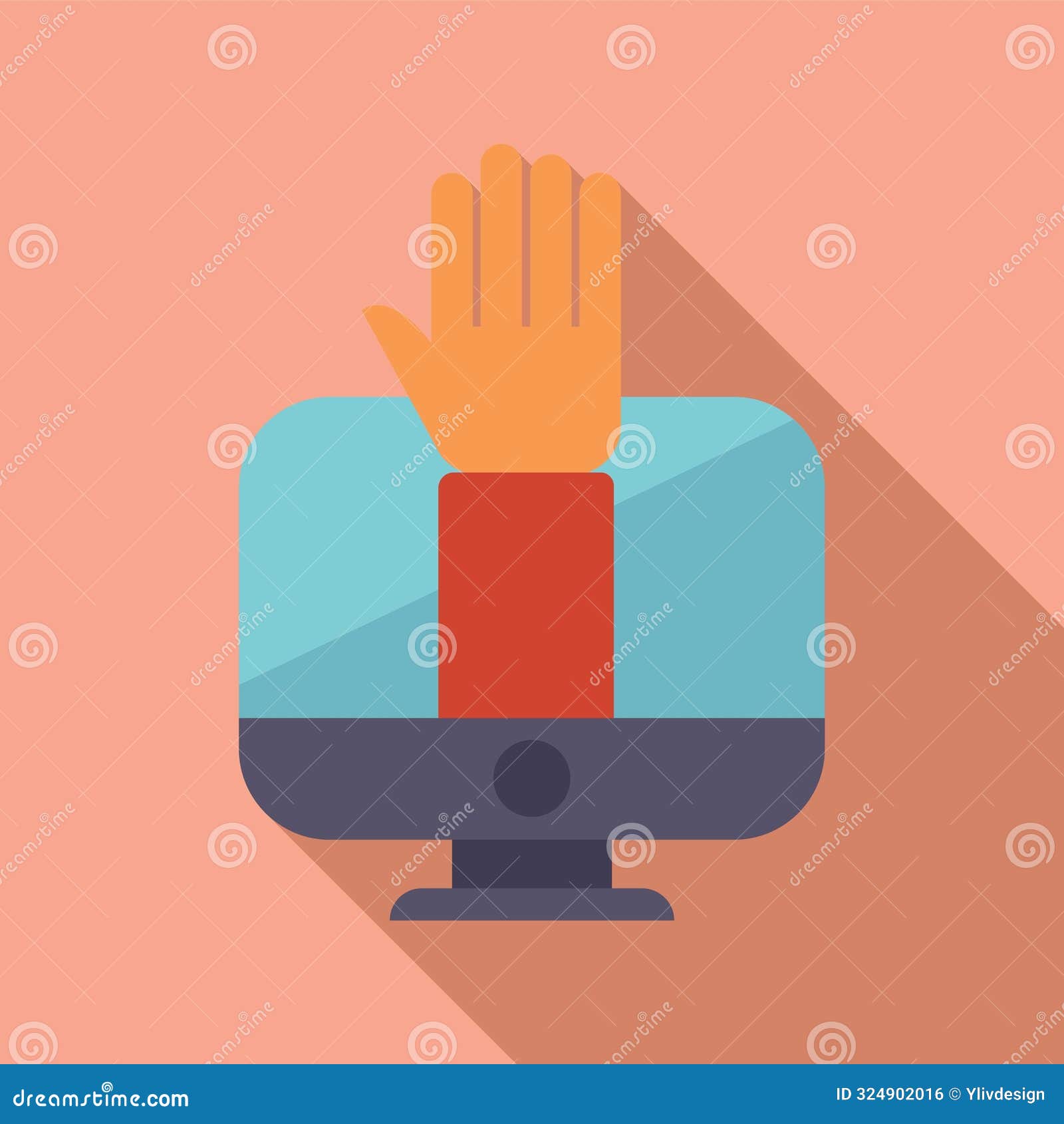 Hand Reaching Out from Computer Screen Asking Question Stock ...