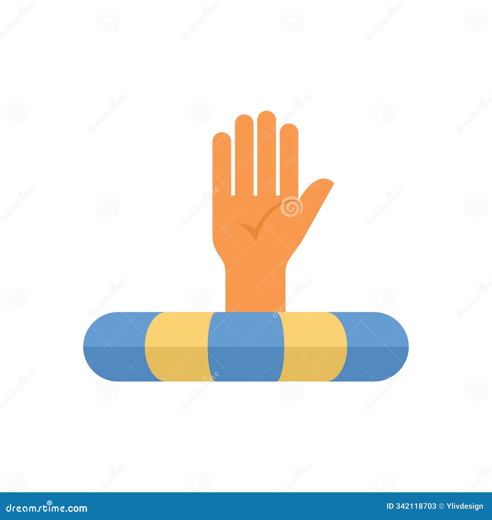 Hand Reaching Out for Help Holding on To a Lifebuoy Stock Illustration ...