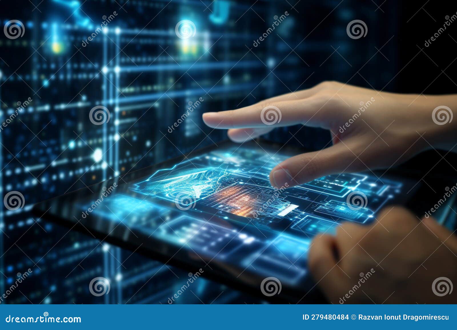 Hand Reaching Out To Touch An Interactive Data Screen, Symbolizing The ...