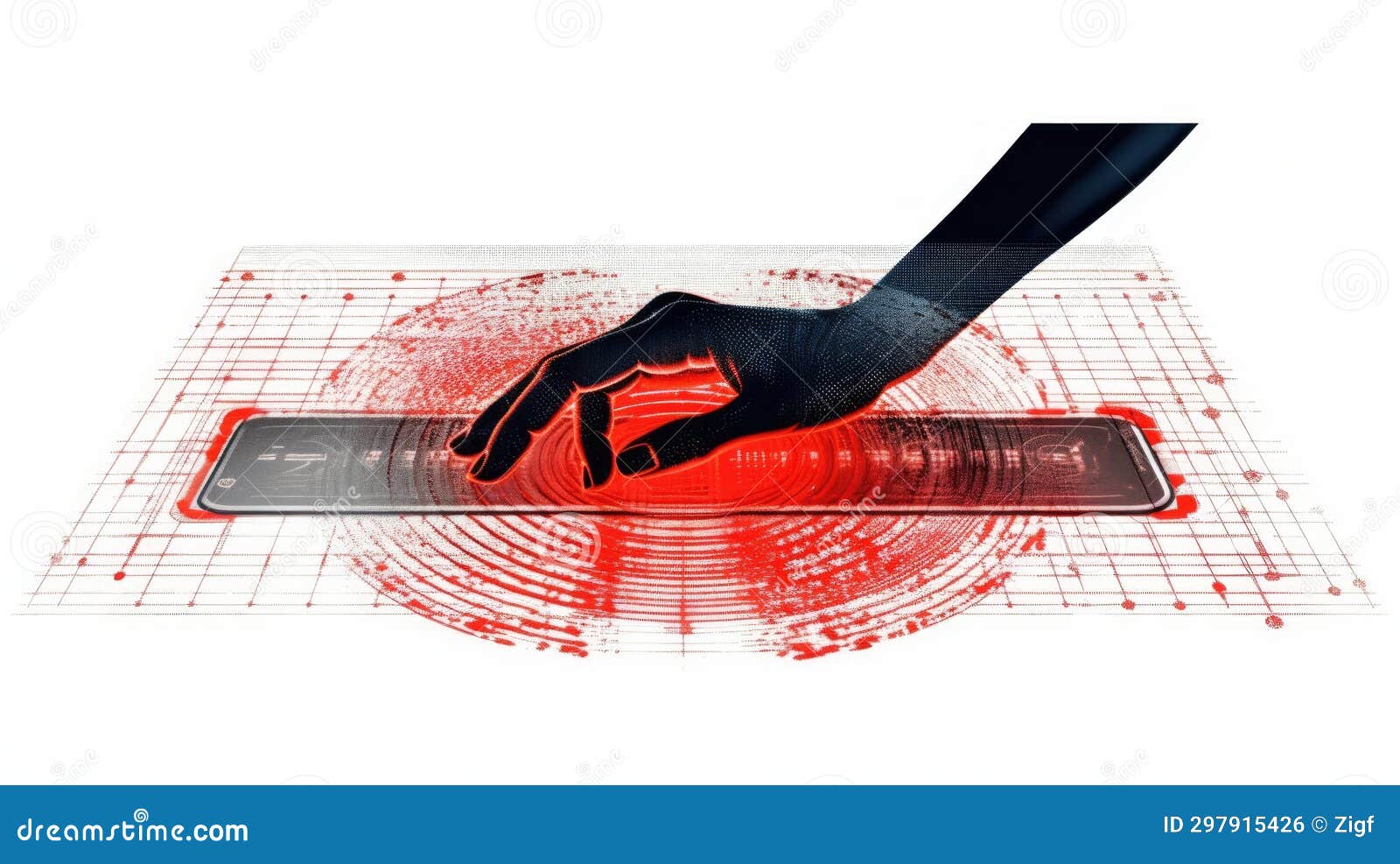 Hand is Reaching Out To Touch or Press Down on an Electronic Device ...