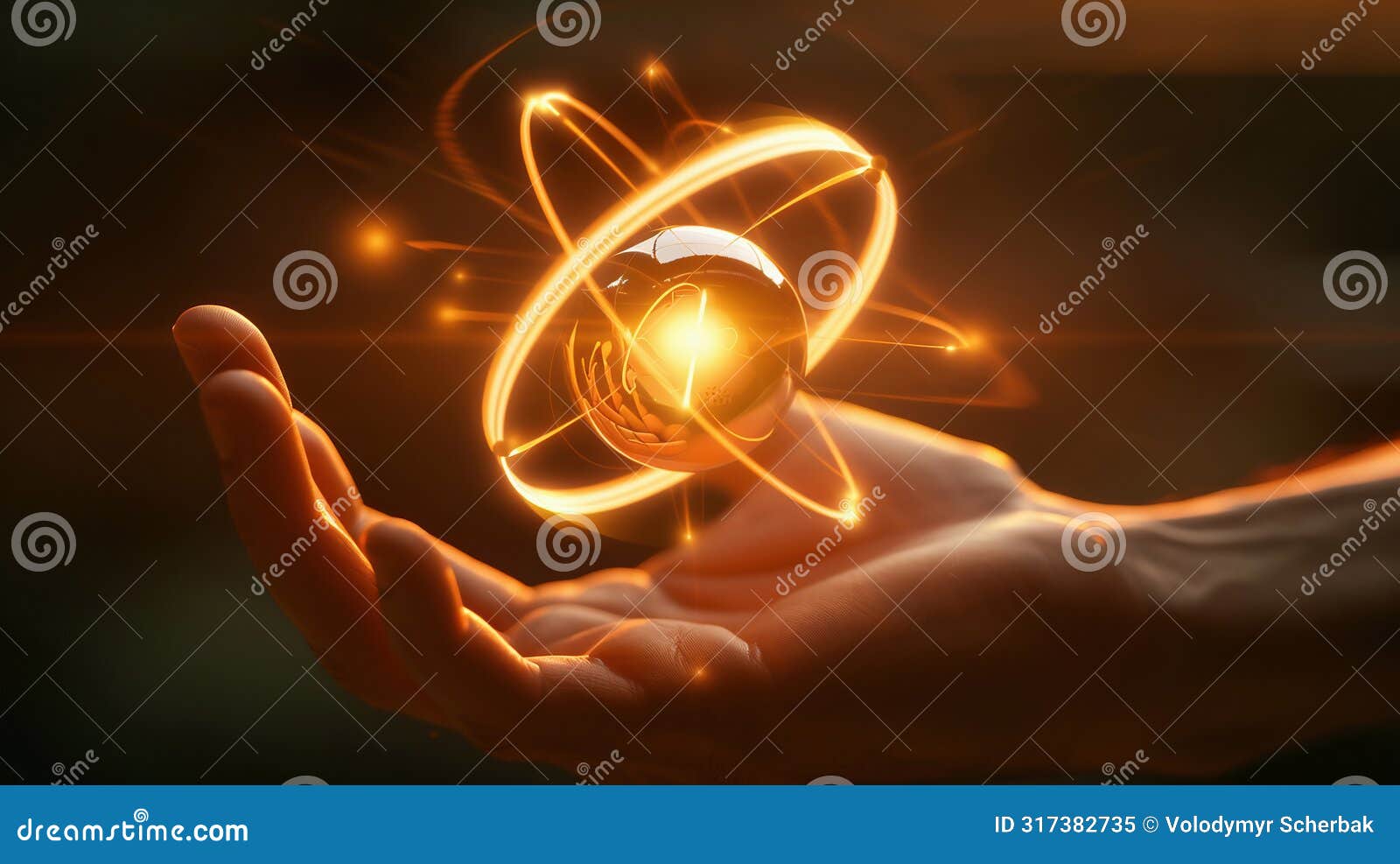 A Hand Reaching Out Towards a Glowing, Three-dimensional Representation ...