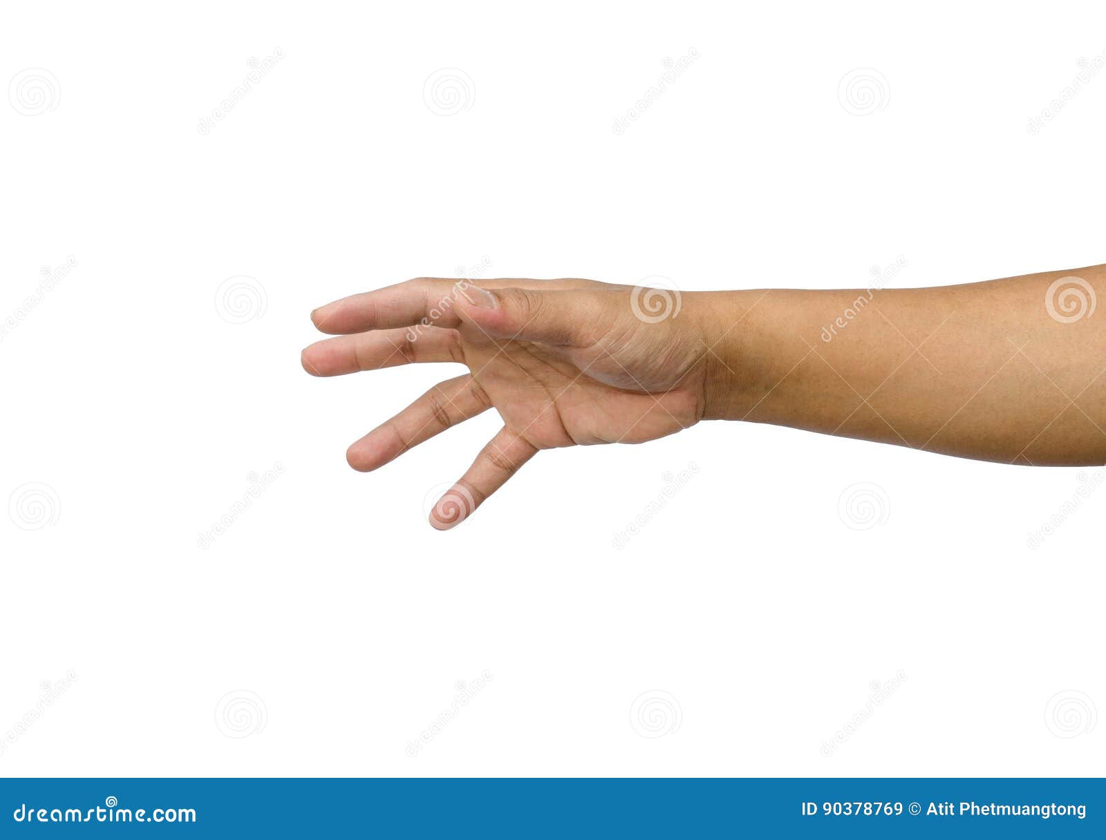 Hand Reaching for Something Isolated on a White Background. Stock Image ...