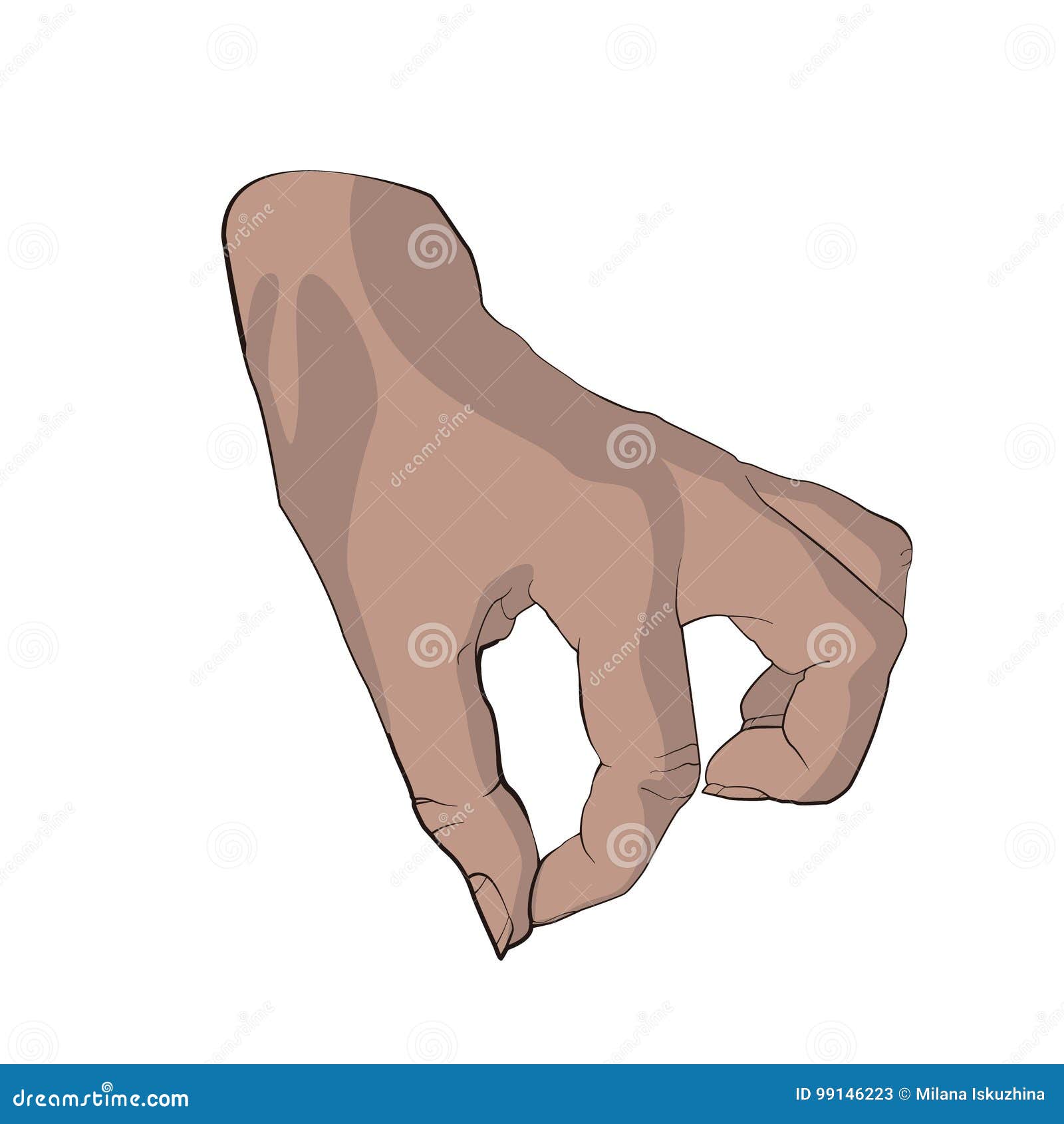 Hand Reaching for Something on White Background Stock Vector ...