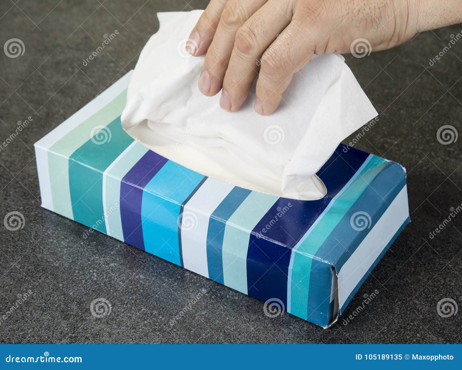 Hand is Reaching for the Tissue in the Box Stock Image - Image of stack ...
