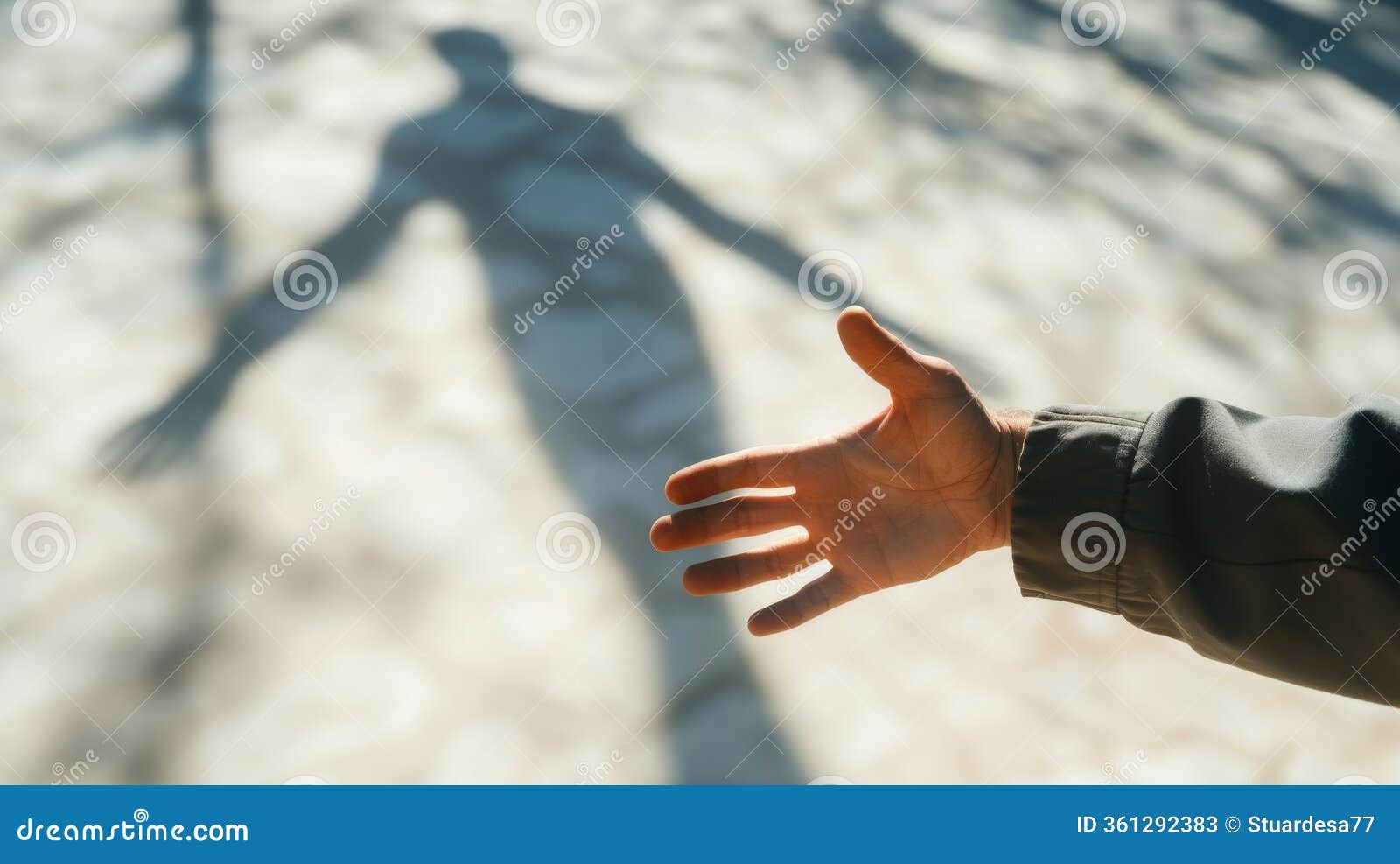 Hand Reaching Towards an Abstract Shadow Figure Stock Image - Image of ...