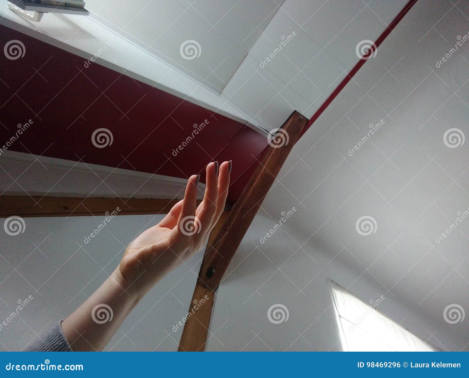 Hand Reaching Towards the Ceiling Stock Photo - Image of ceiling, hand ...