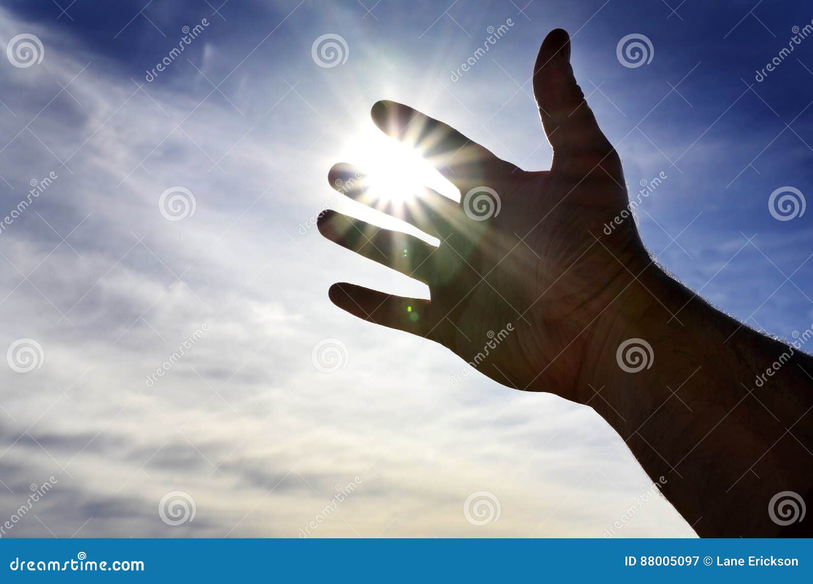 Hand Reaching Towards the Light of Heaven Seeking Help Stock Image ...