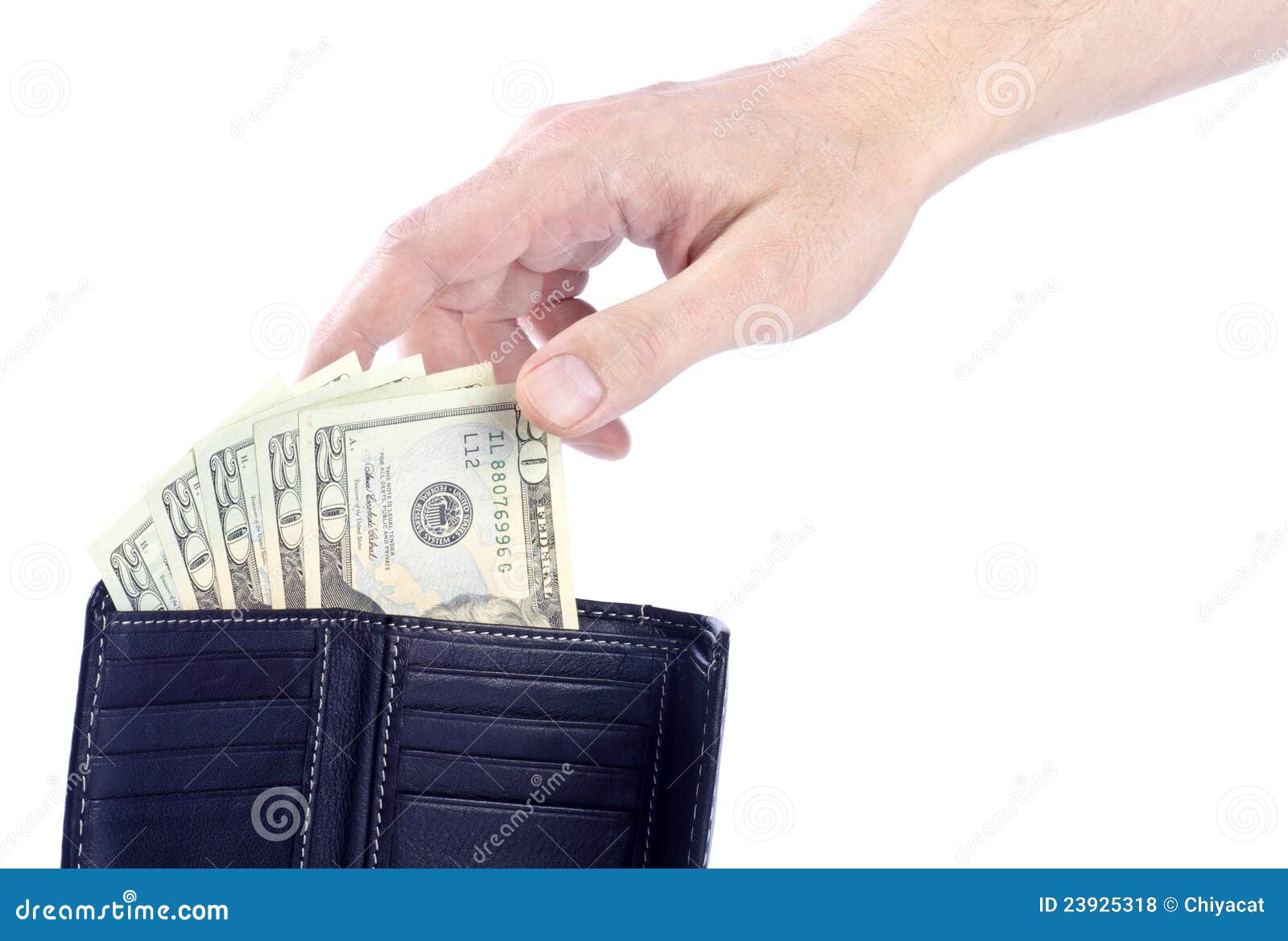 Hand Reaching for Twenty US Dollar Bills Stock Photo - Image of dollars ...