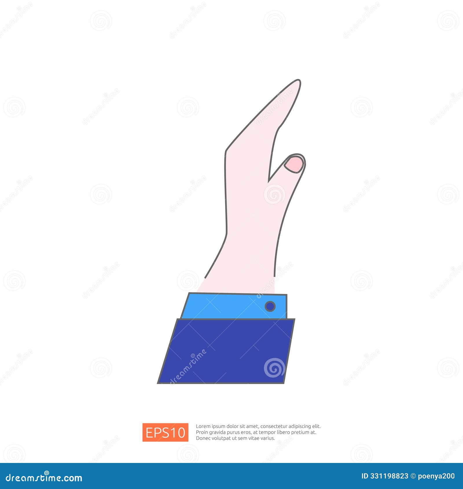 Hand Reaching Up Icon Illustration, Vector Design Stock Illustration ...