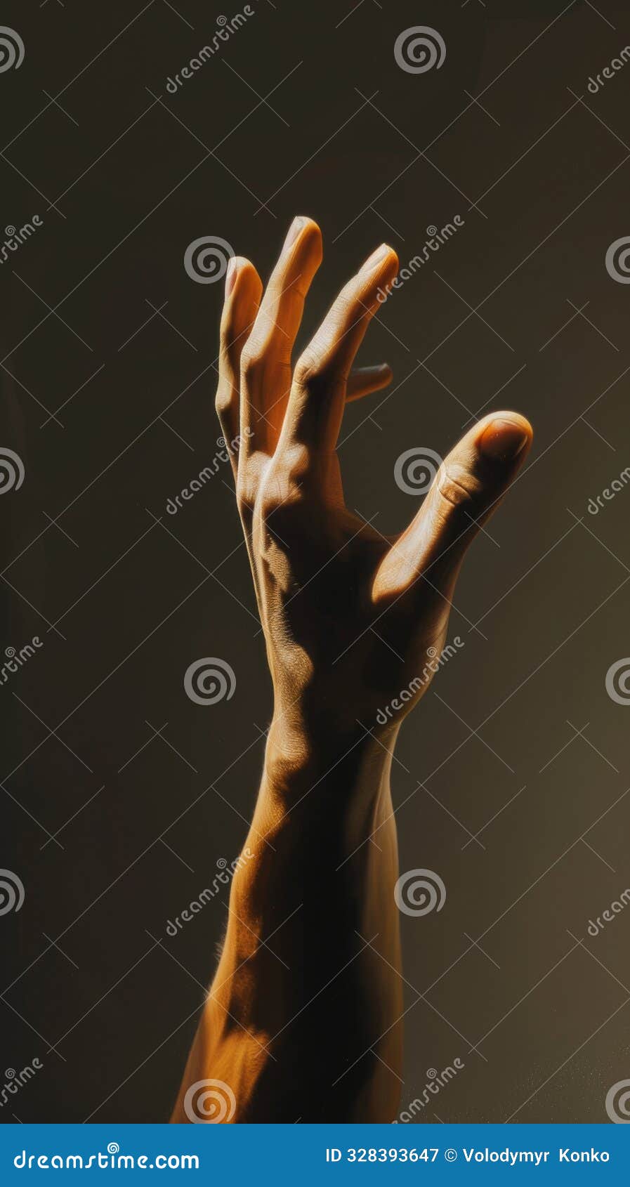 Hand Reaching Upwards in Dramatic Lighting Stock Image - Image of body ...