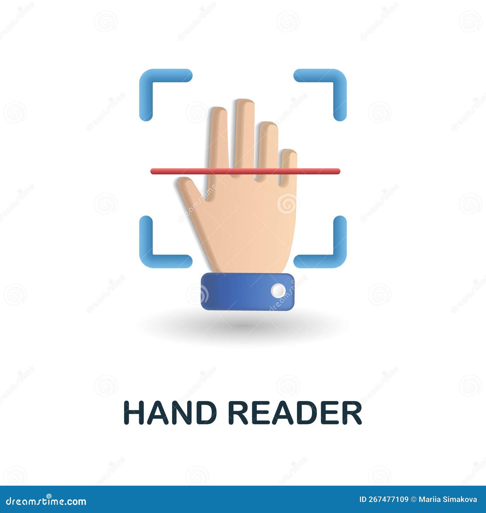 Hand Reader Icon. 3d Illustration from Security Collection Stock Vector ...