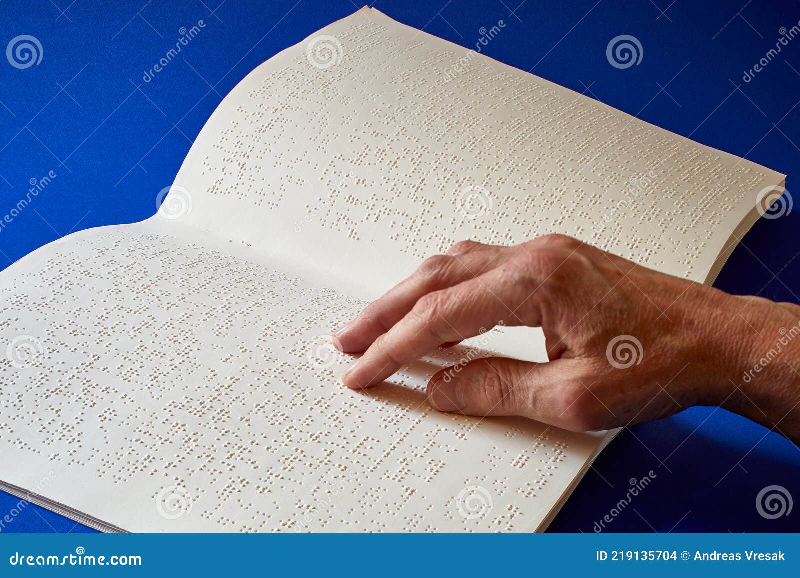 Reading braille stock photo. Image of hand, desk, knowledge - 219135704