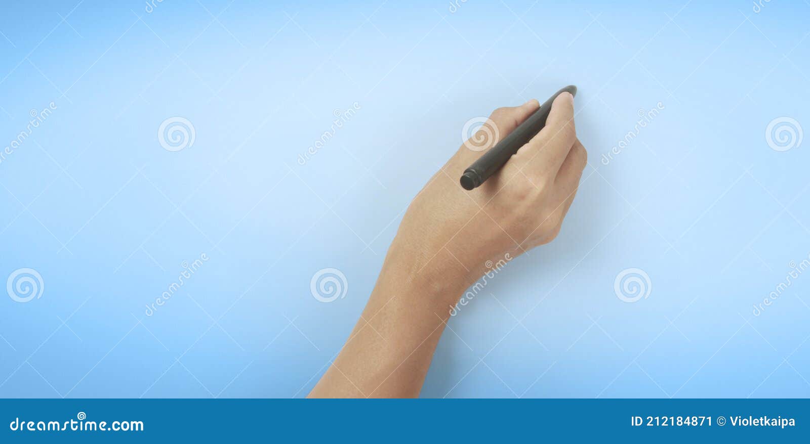 Hand is Ready for Drawing Black Marker Stock Image - Image of paper ...