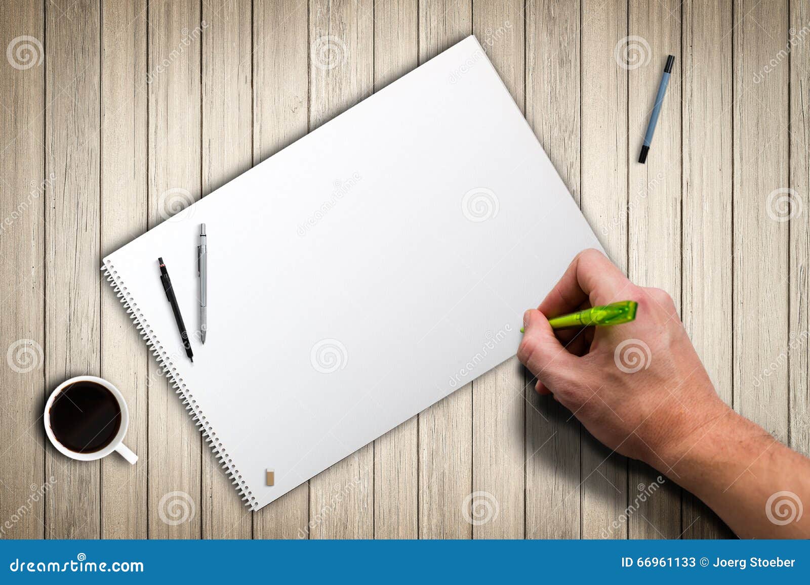 Hand Ready To Draw Something on Empty Paper Stock Image - Image of ...