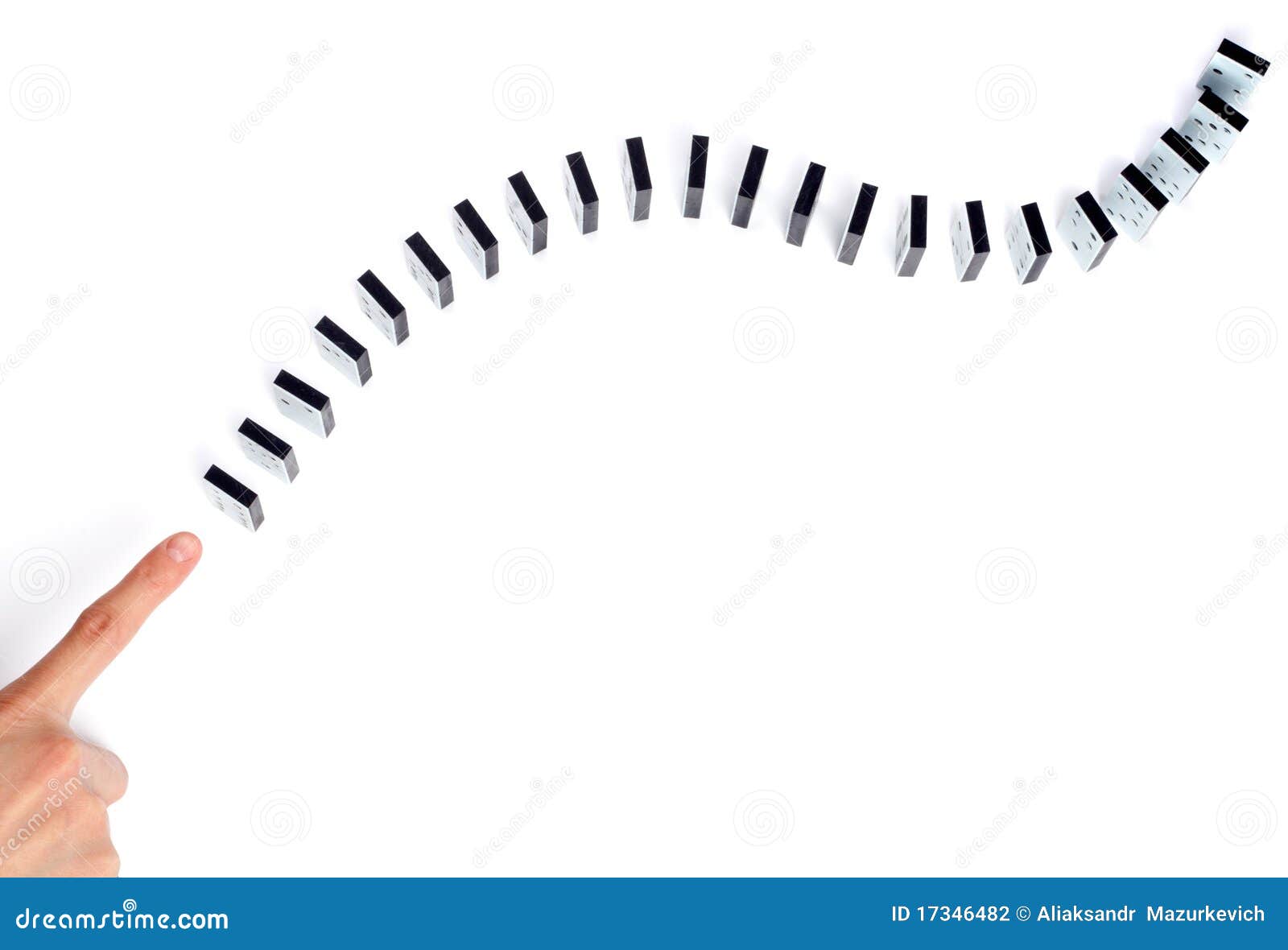 Hand Ready To Push Domino Pieces Stock Photo - Image of gambling, human ...