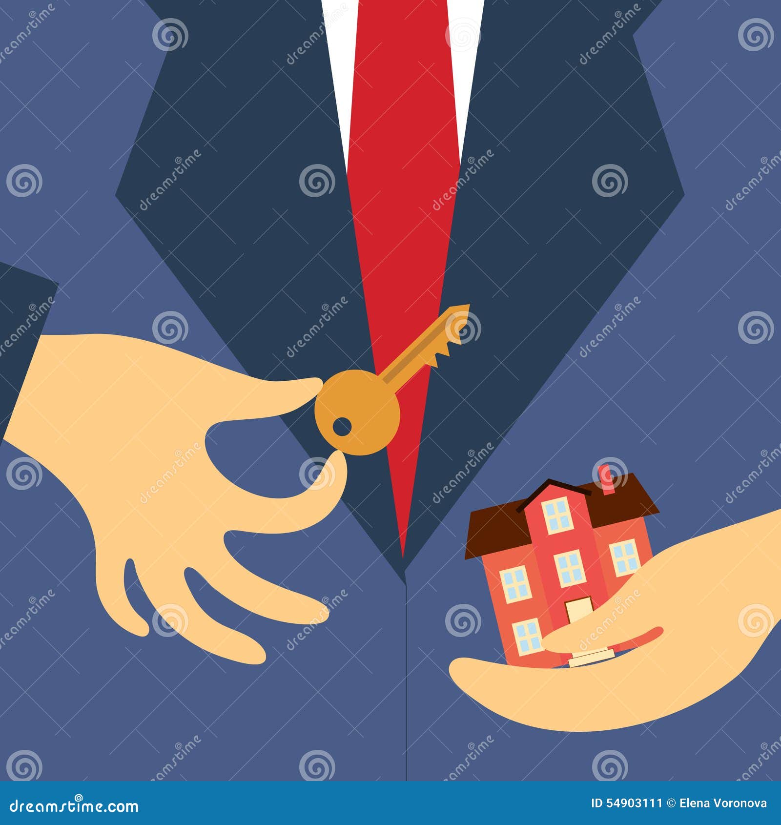 Hand Real Estate Agent Holding Key and House Stock Vector ...