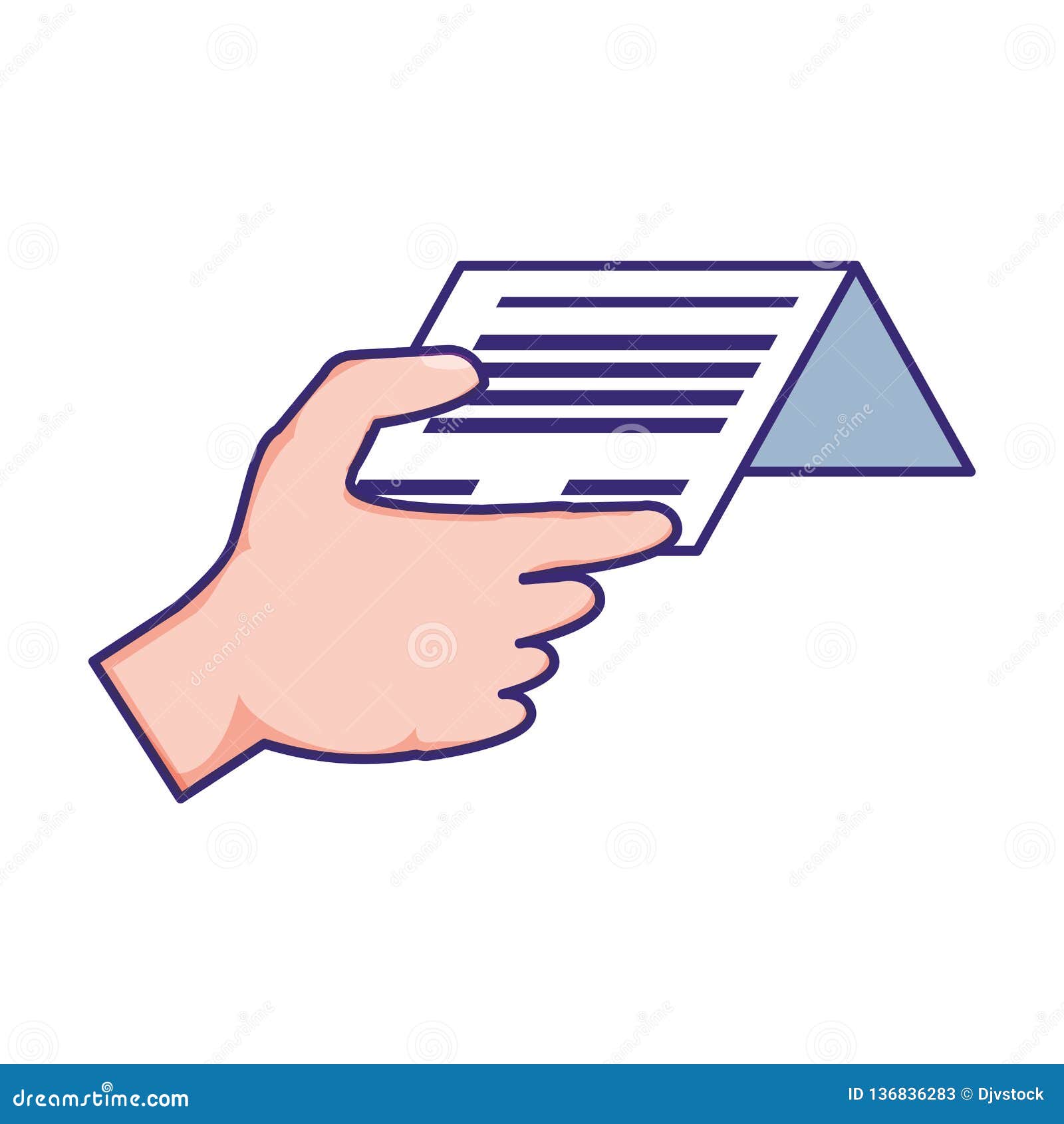 Hand with receipt icon stock vector. Illustration of billing - 136836283