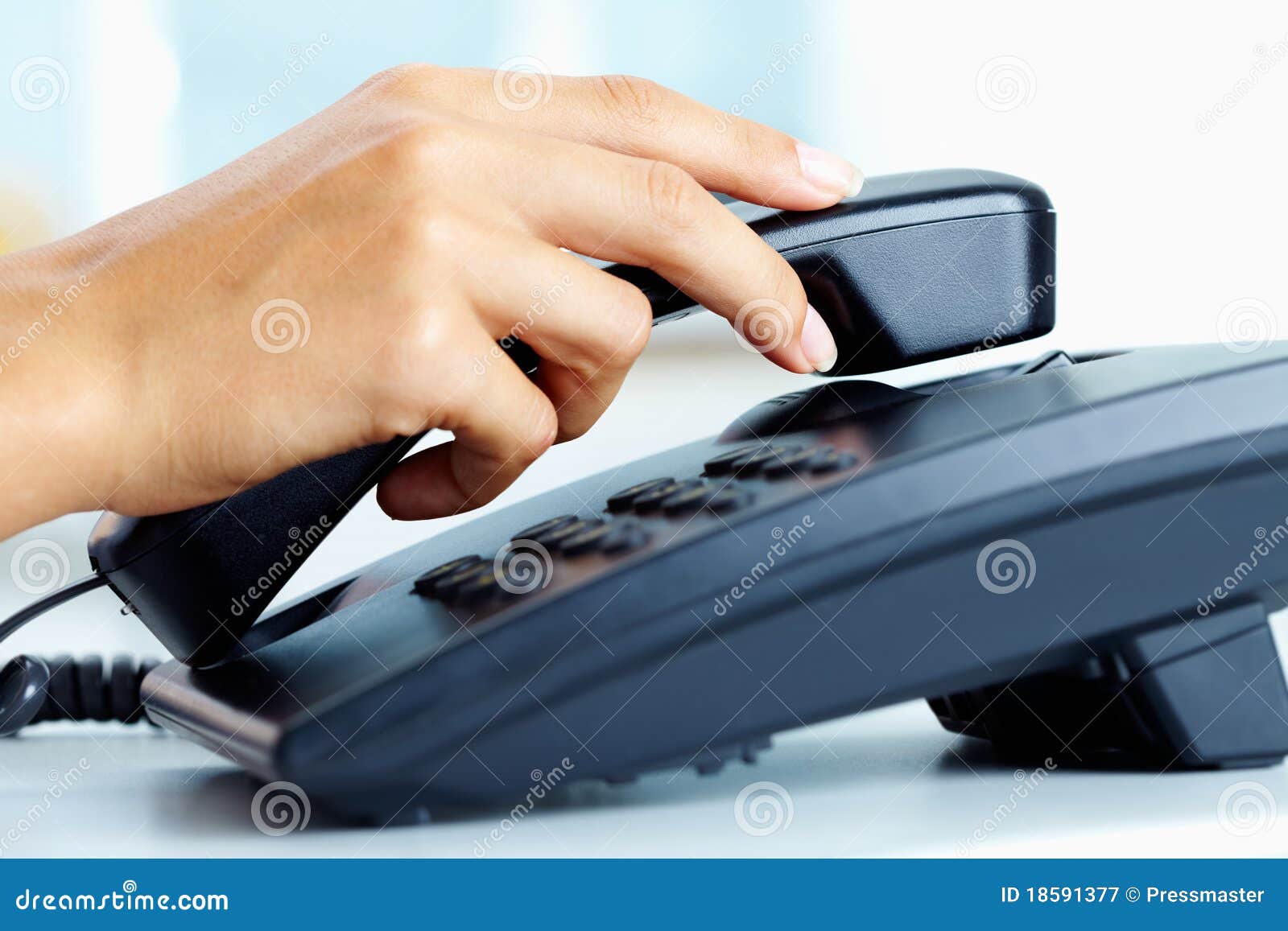Hand with receiver stock image. Image of calling, human - 18591377