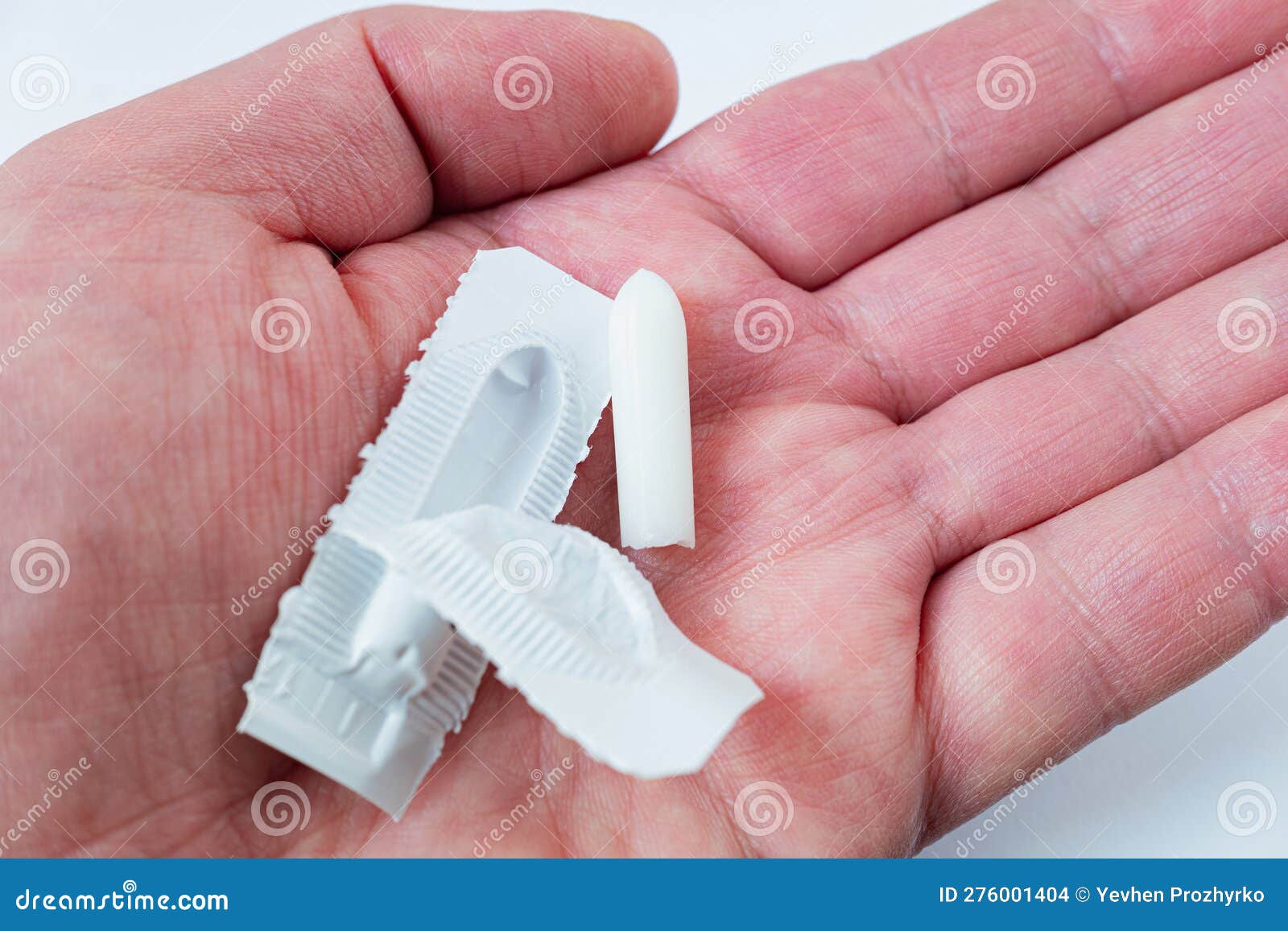Hand with Rectal or Vaginal Suppository, Close-up. Stock Photo - Image ...