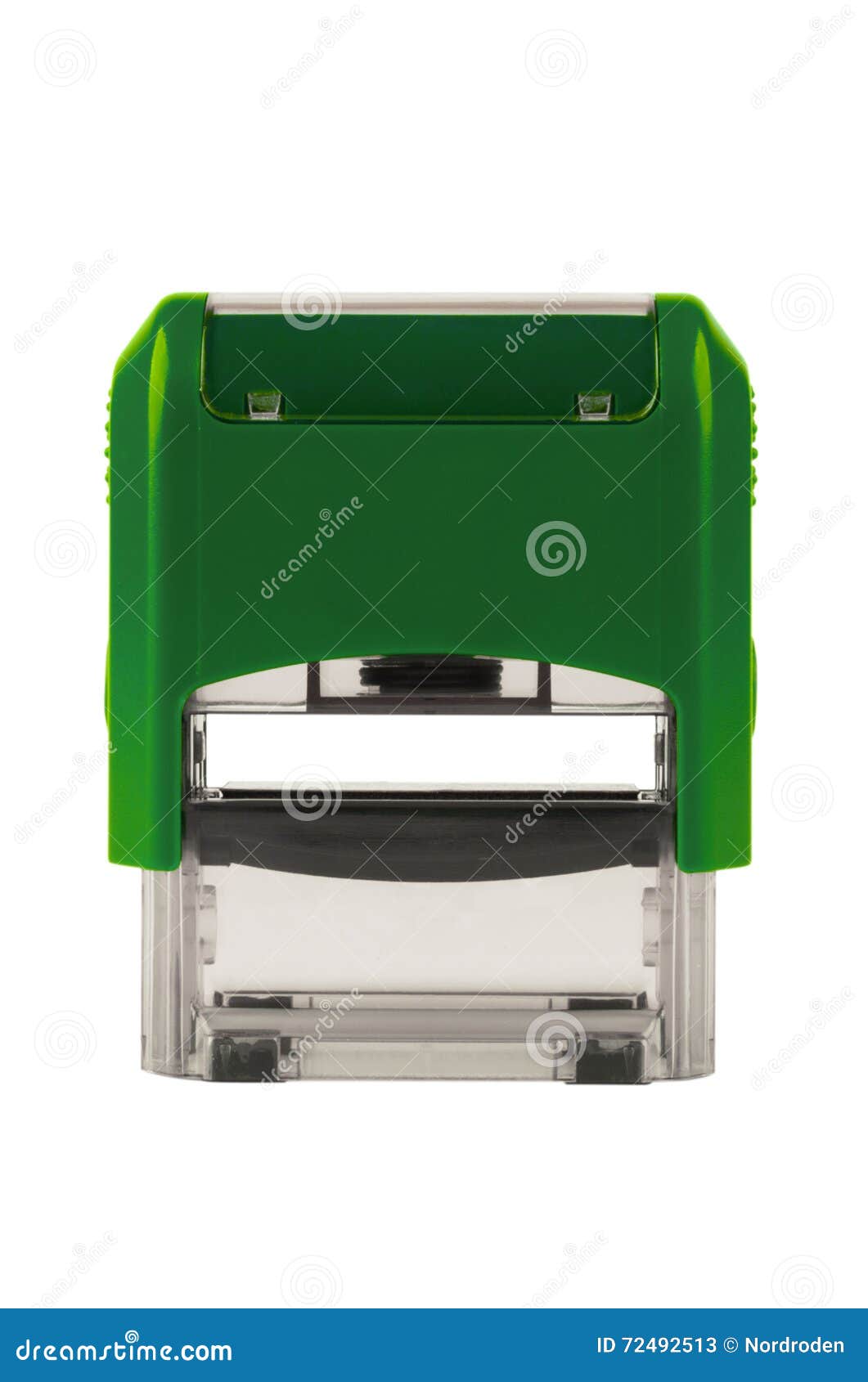 Hand Rectangular Automatic Stamp, a Brilliant Green Color. Stock Image ...