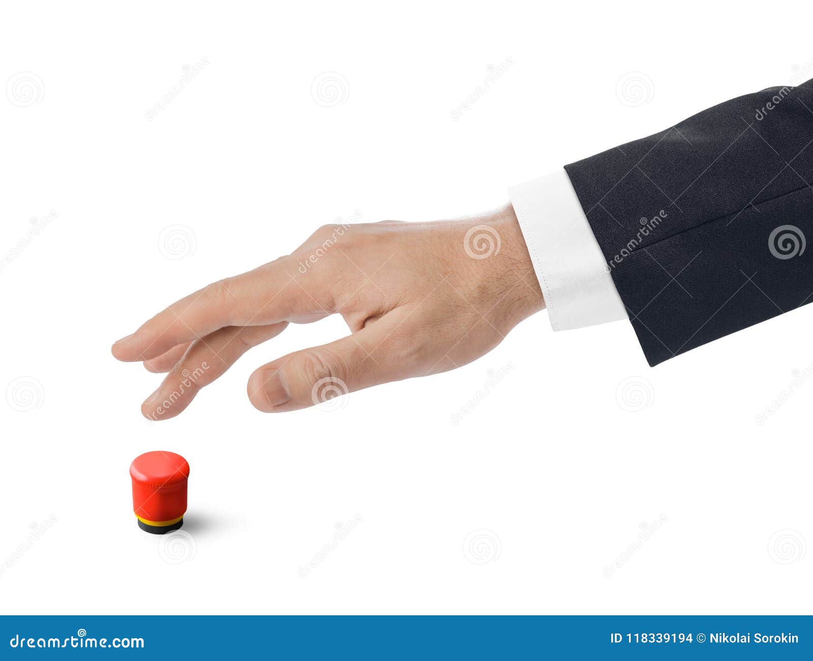 Hand and red button stock photo. Image of danger, call - 118339194