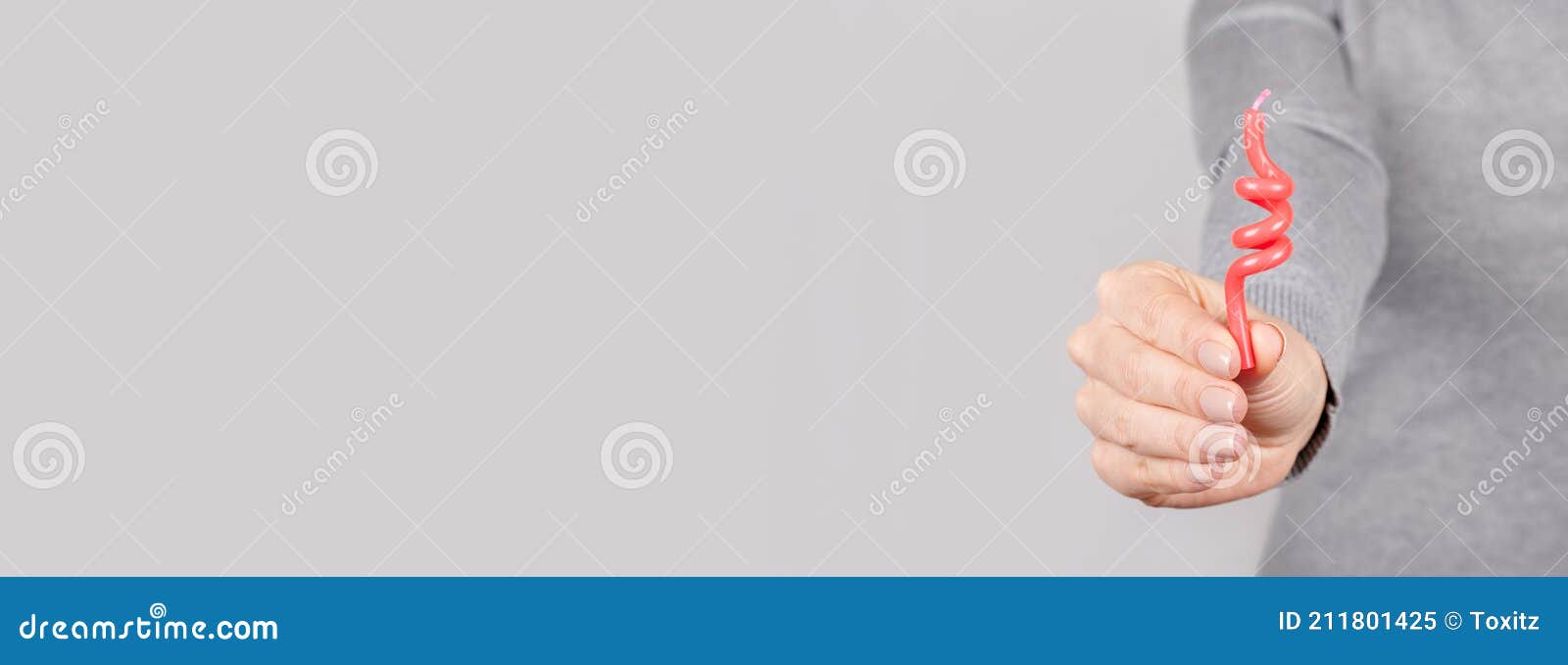 Hand with Red Candle on Grey Background Stock Image - Image of candle ...