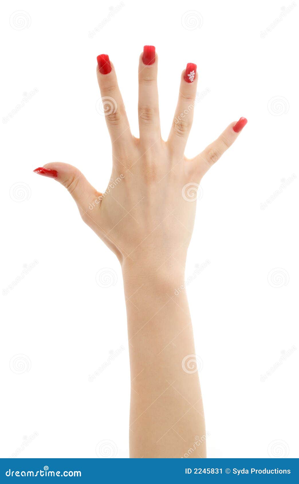Hand with red nails stock image. Image of acrylic, fingernails - 2245831