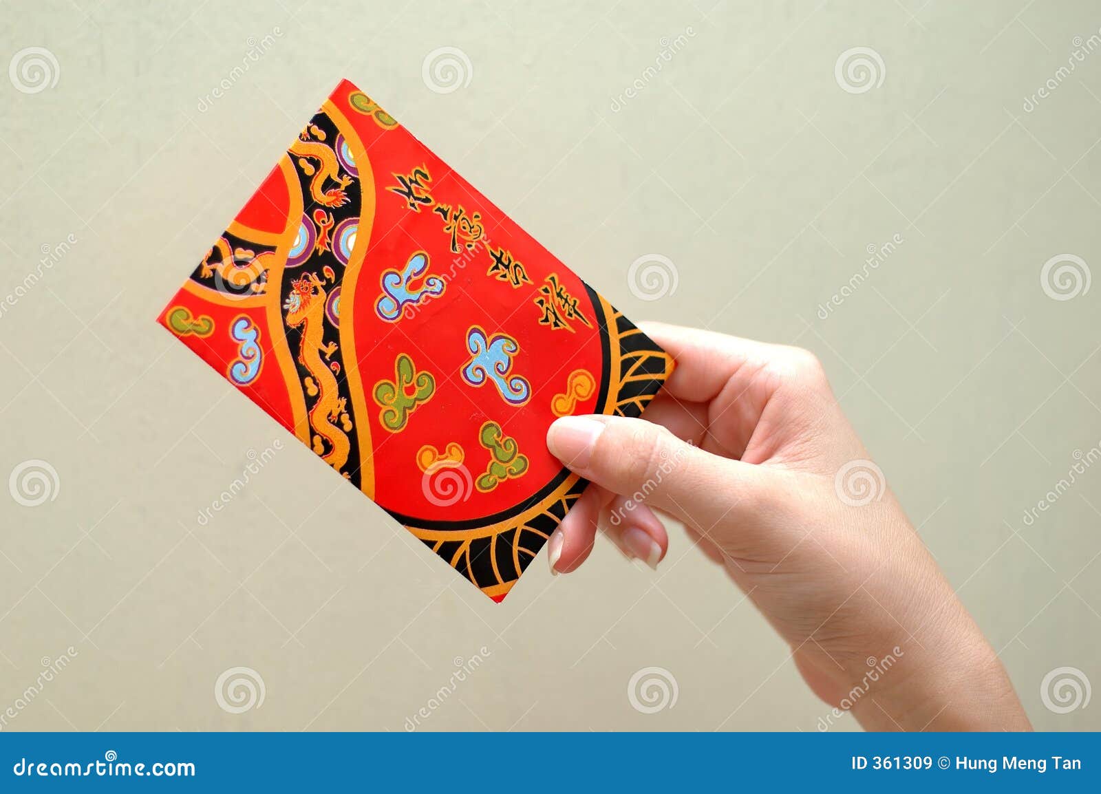 Hand with red packet stock image. Image of packet, offer - 361309