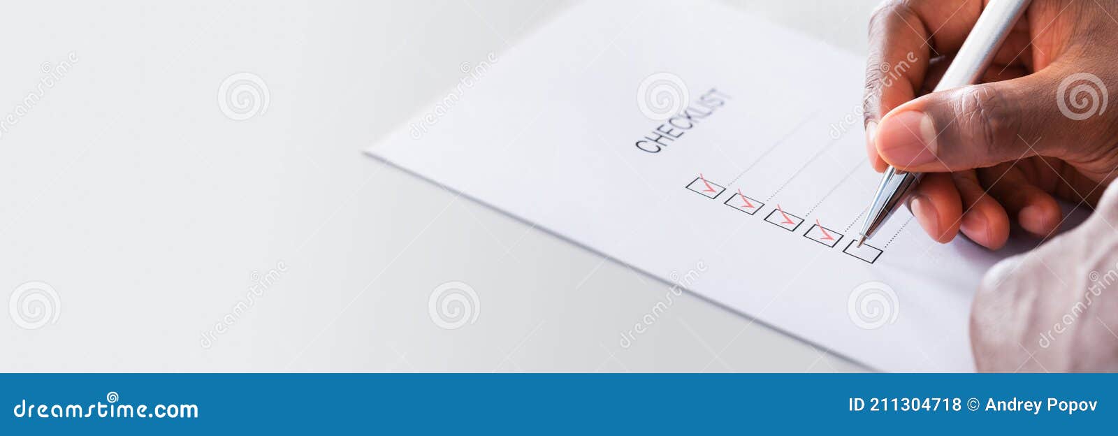 Hand with Red Pen Marking a Check Box Stock Photo - Image of customer ...