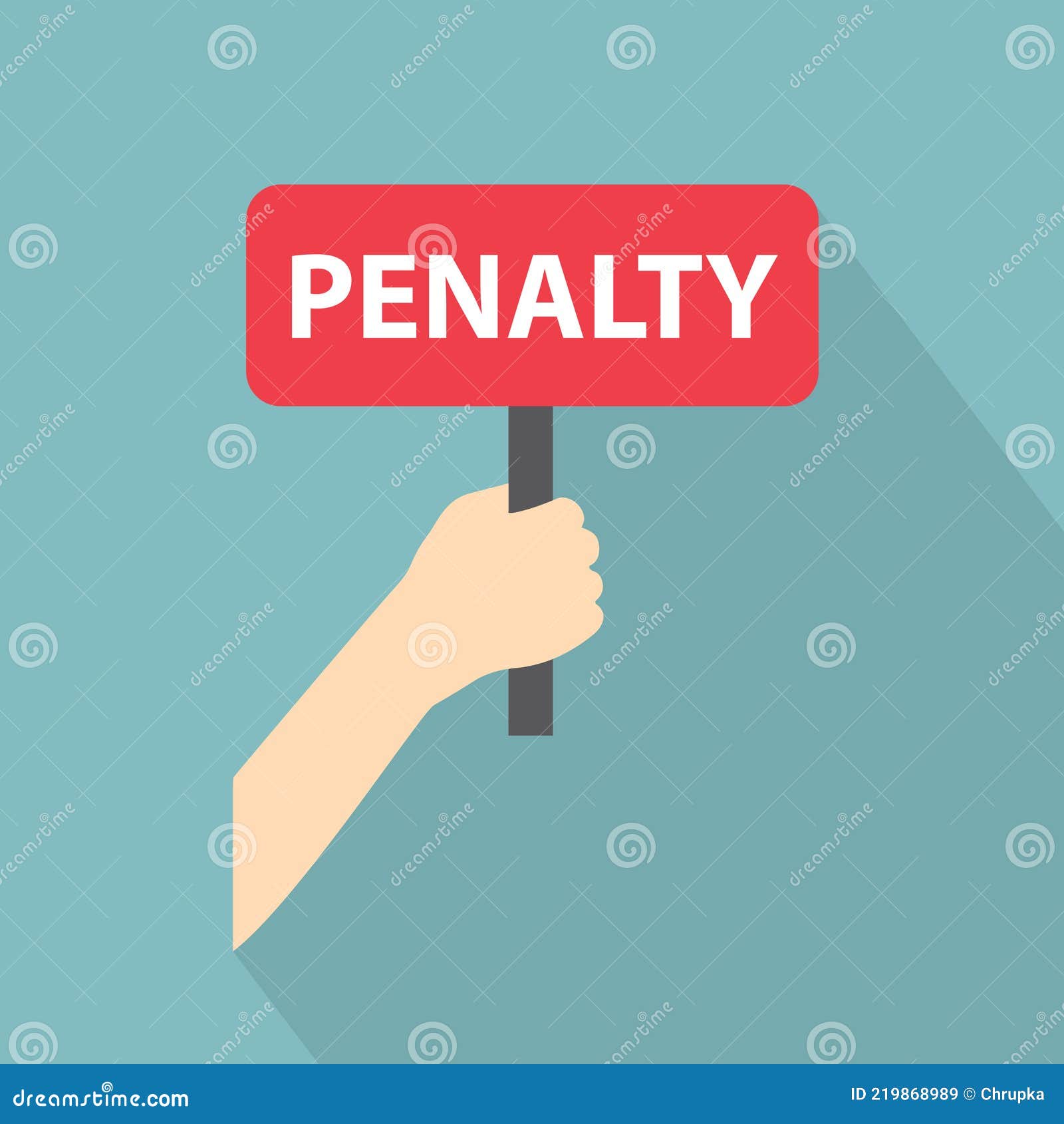 Hand with Red Penalty Banner Stock Vector - Illustration of restricted ...