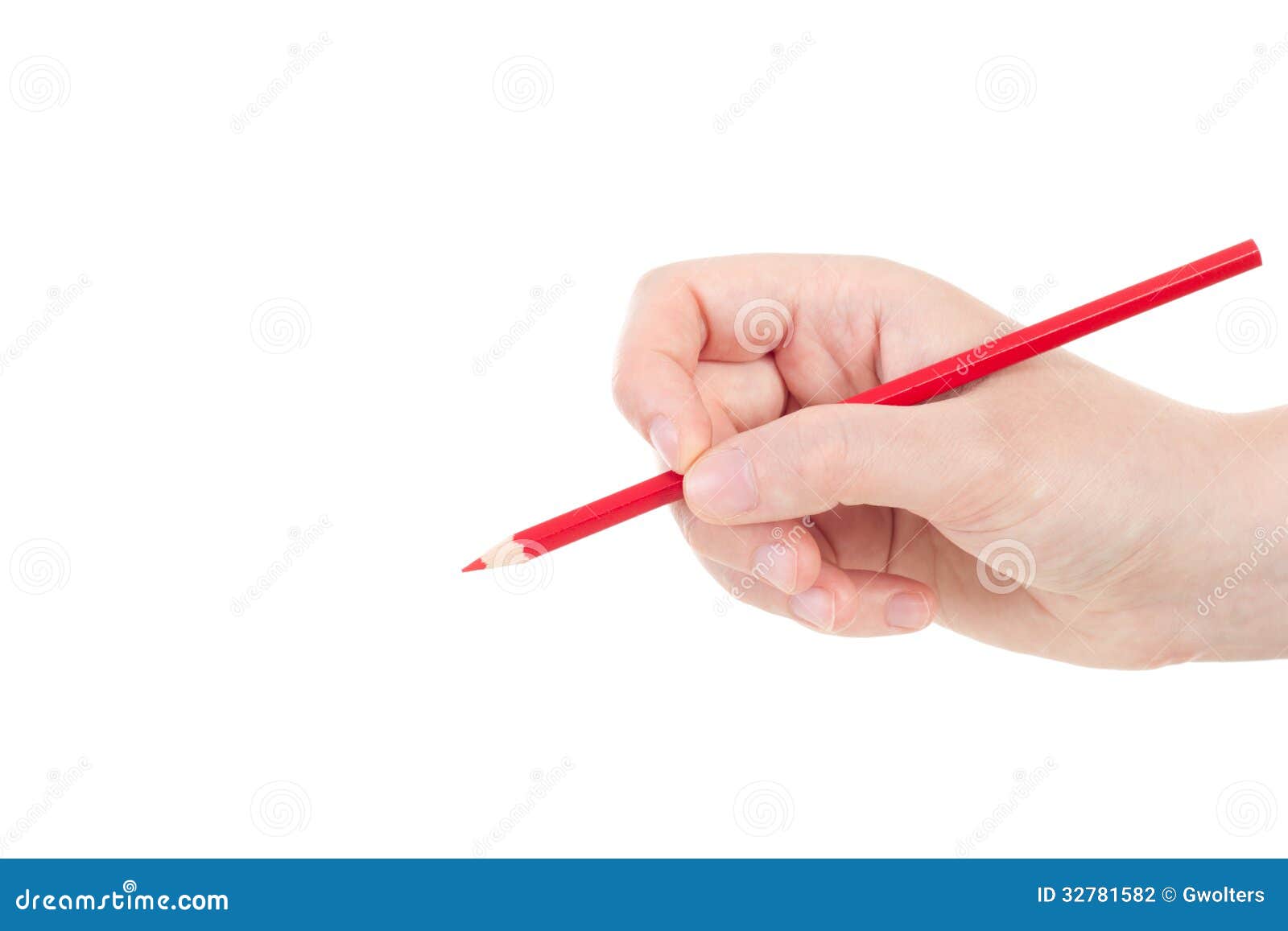 Hand with red pencil stock photo. Image of paper, application - 32781582