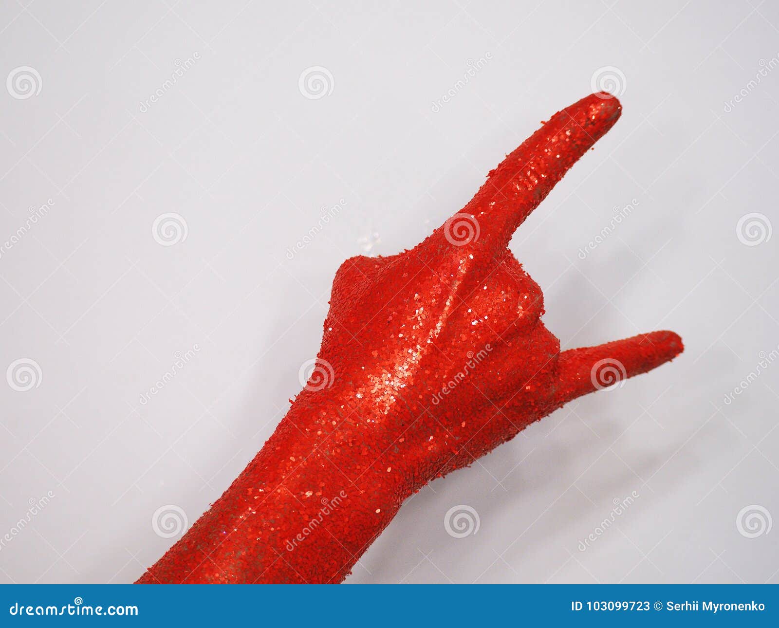 Hand with Red Sequins Isolated at White Stock Image - Image of style ...