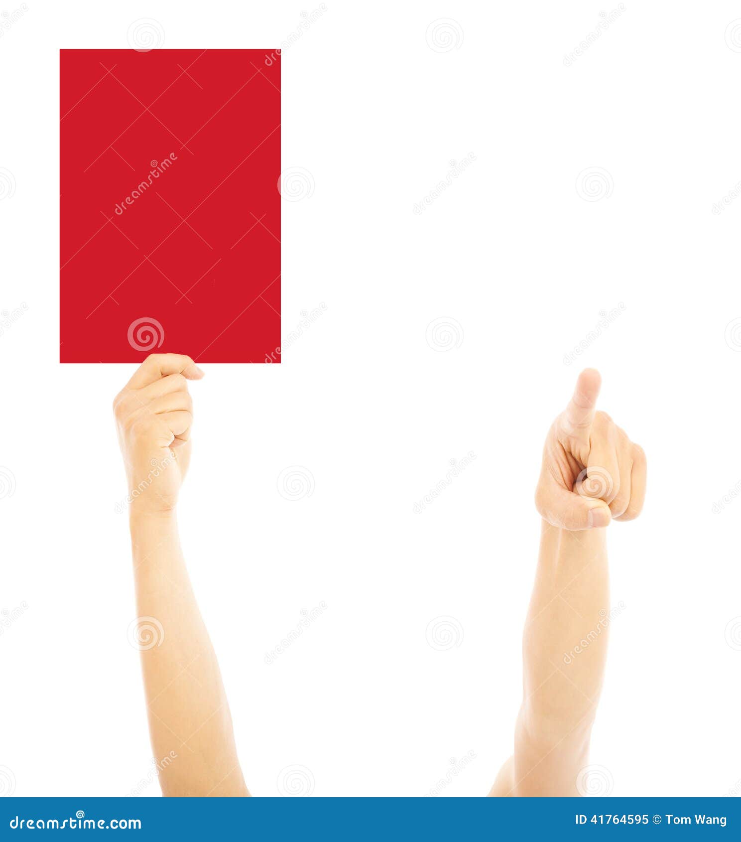 Hand of Referee with Big Red Card and Point the Direction Stock Image ...