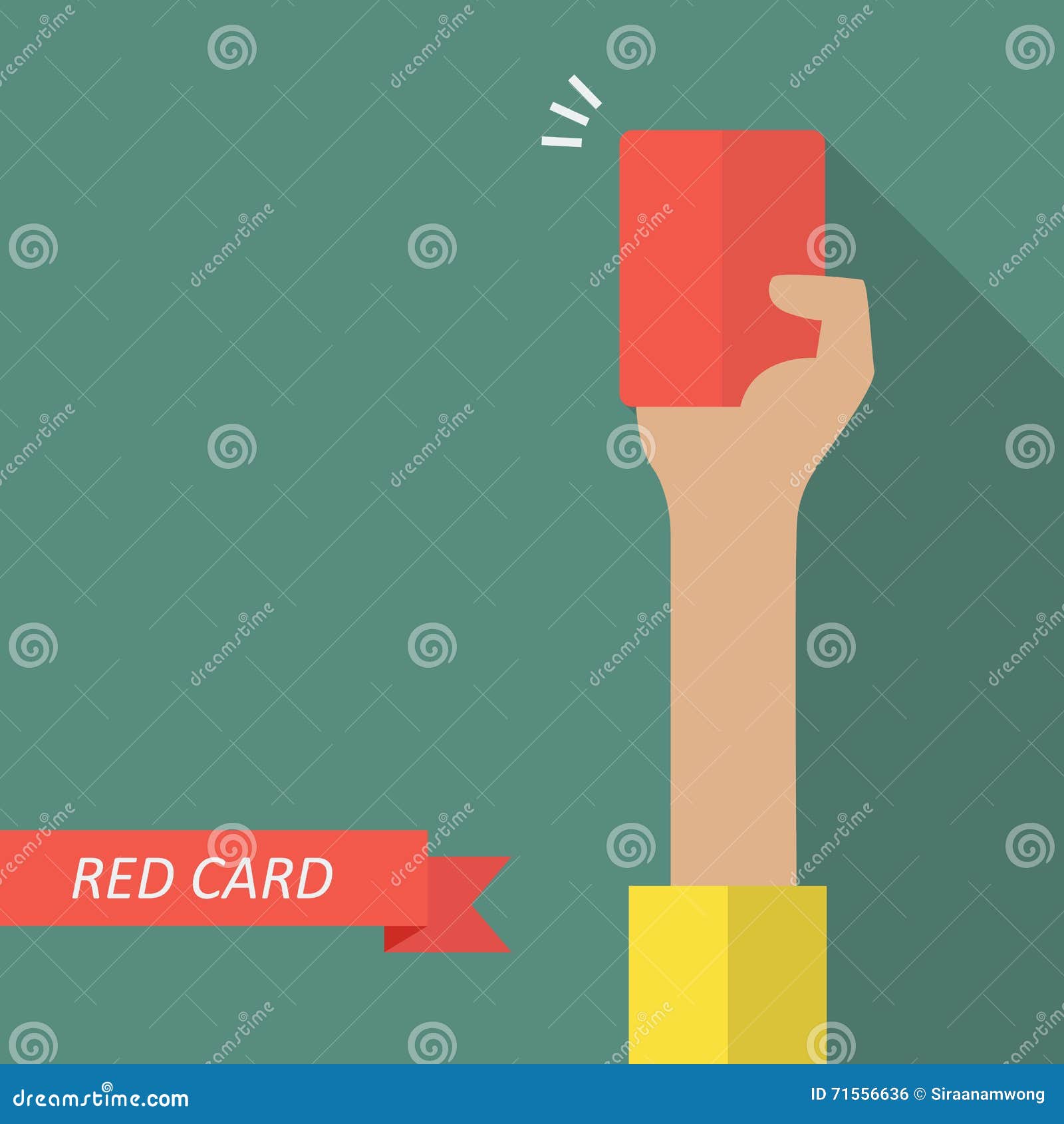 Hand of Referee Showing Red Card Stock Vector - Illustration of coach ...