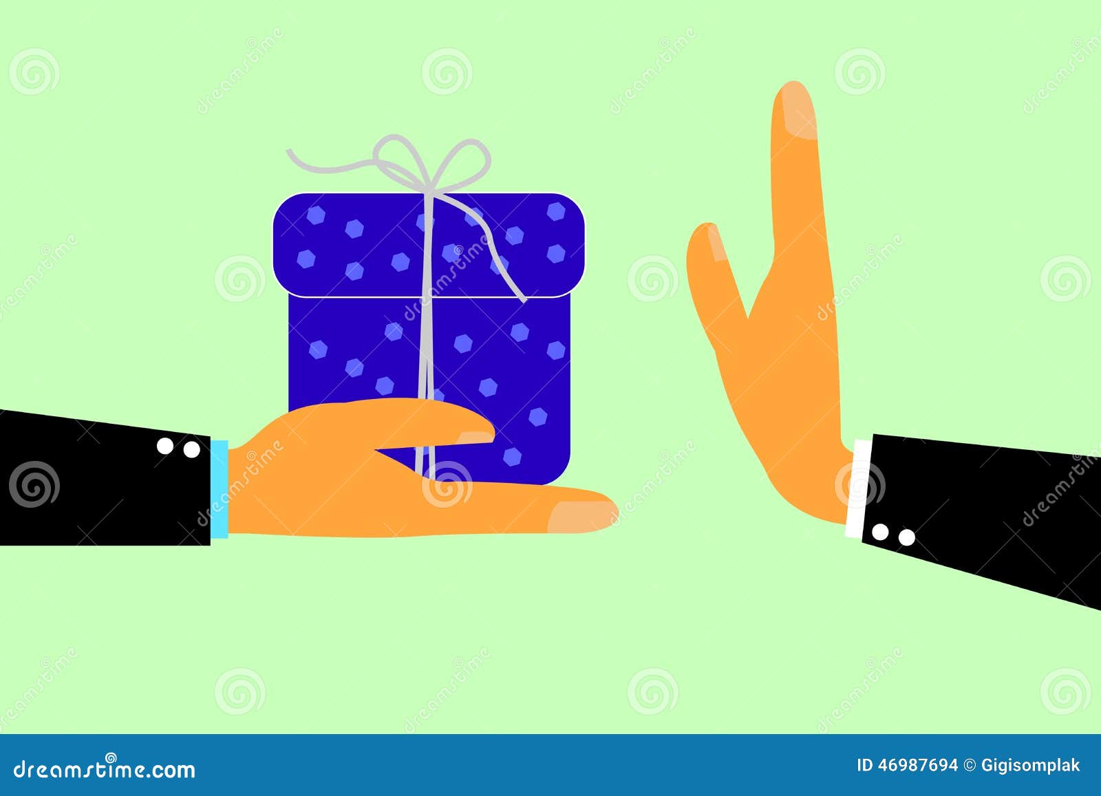 Refusal Of Gift. Rejecting Cartoon Vector | CartoonDealer.com #93869135